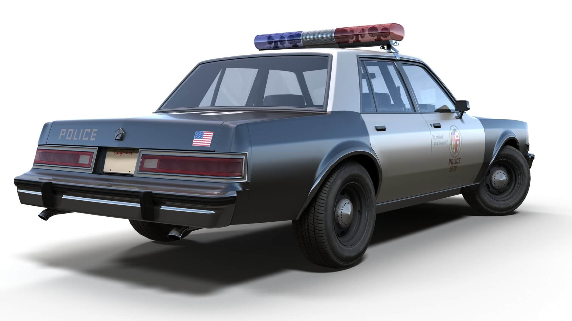 Dodge Diplomat 1980 Police Car - 3D Model by Veaceslav Condraciuc