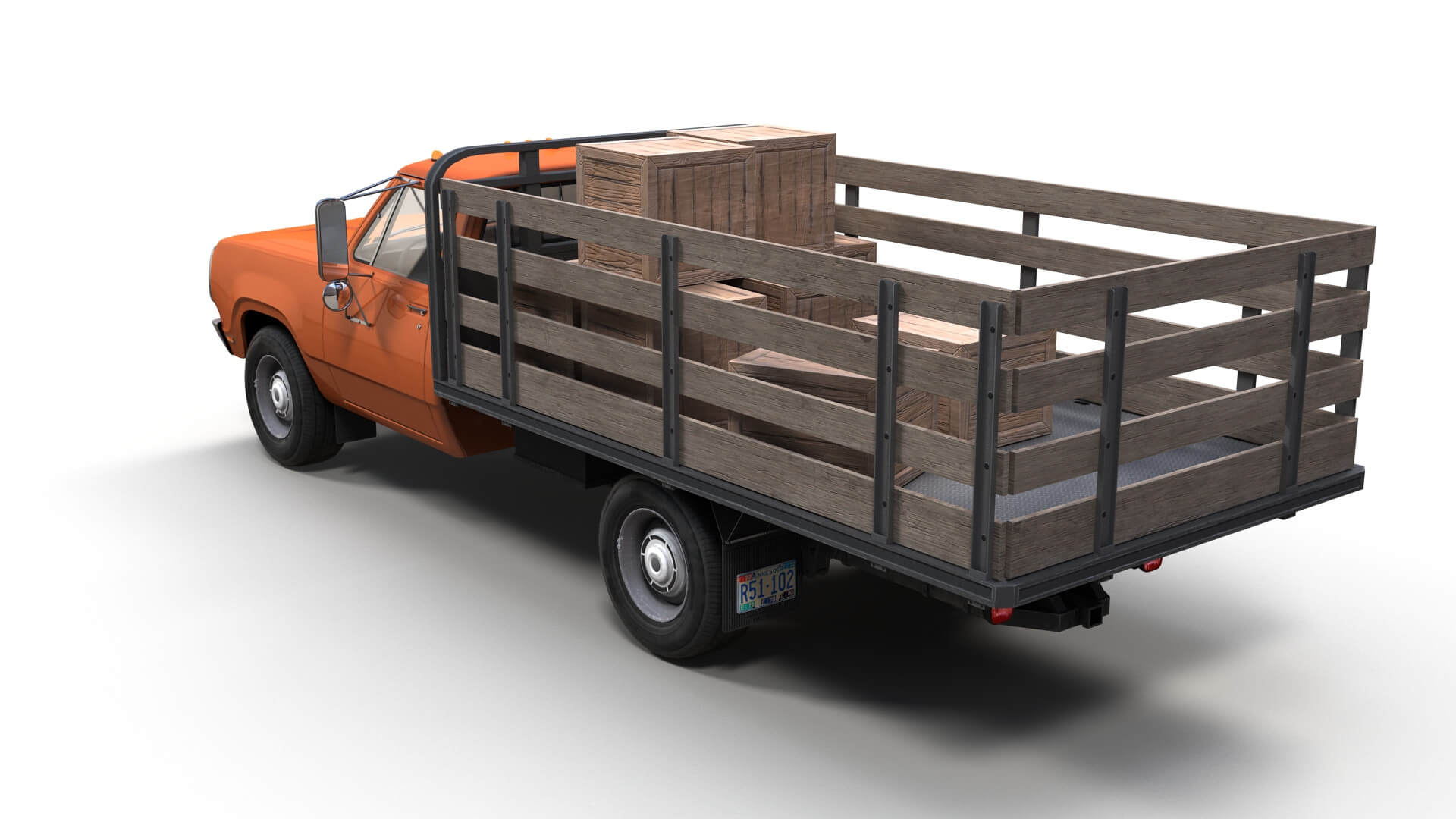Dodge Light-Duty Stake Truck 3D Model by Veaceslav Condraciuc