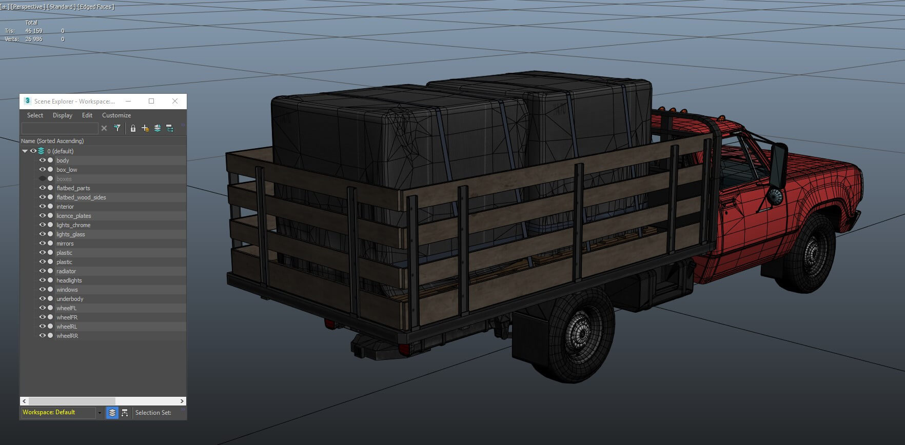Dodge Light-Duty Stake Truck 3D Model by Veaceslav Condraciuc
