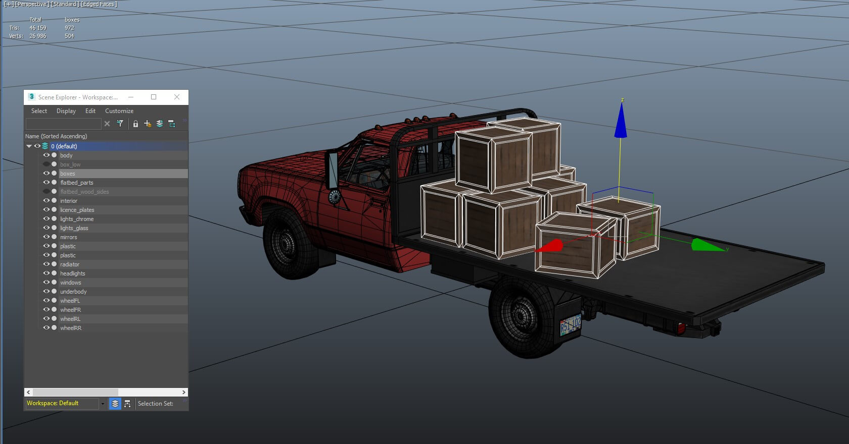 Dodge Light-Duty Stake Truck 3D Model by Veaceslav Condraciuc