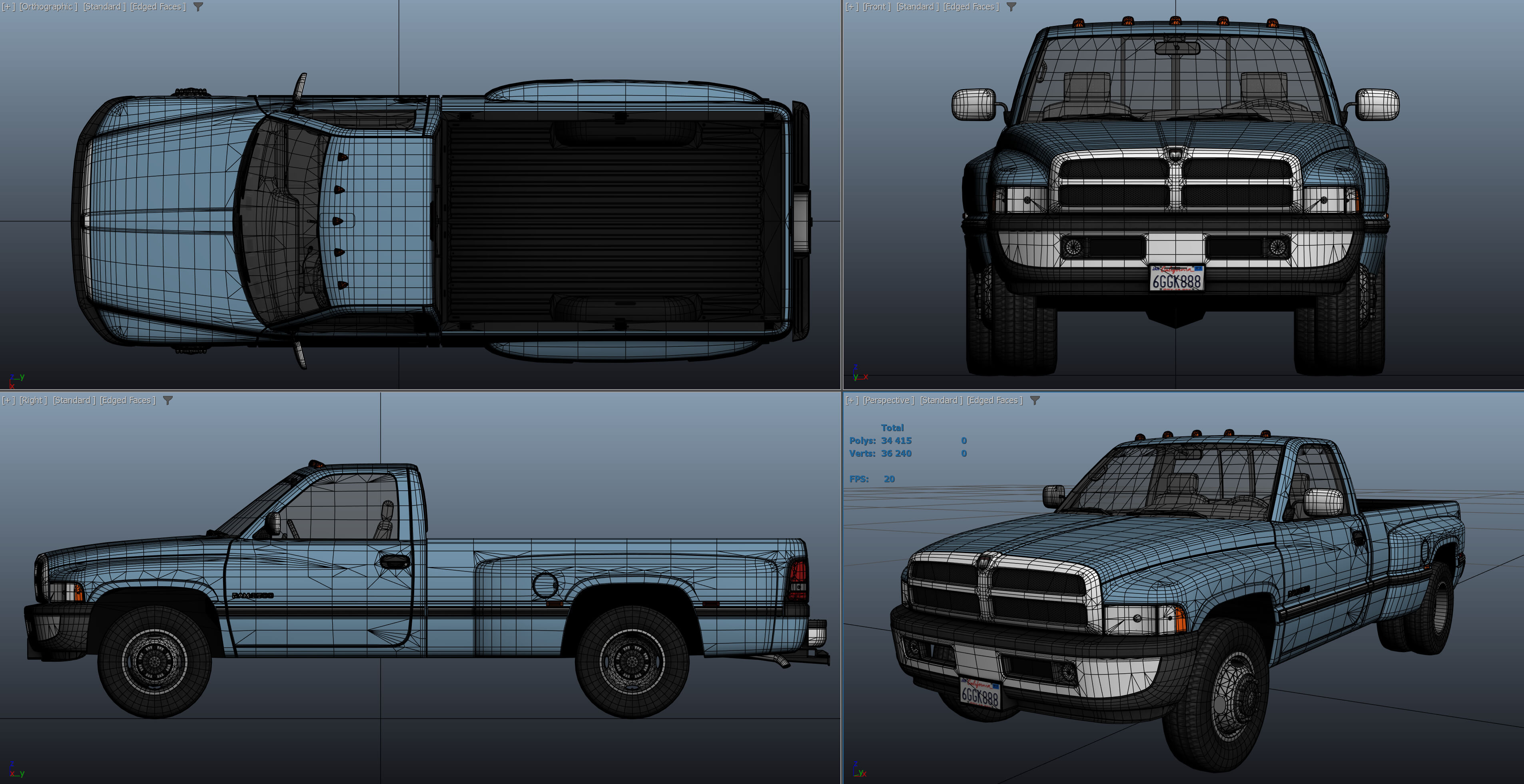 Dodge Ram 1995 3500 - 3D Model by Veaceslav Condraciuc