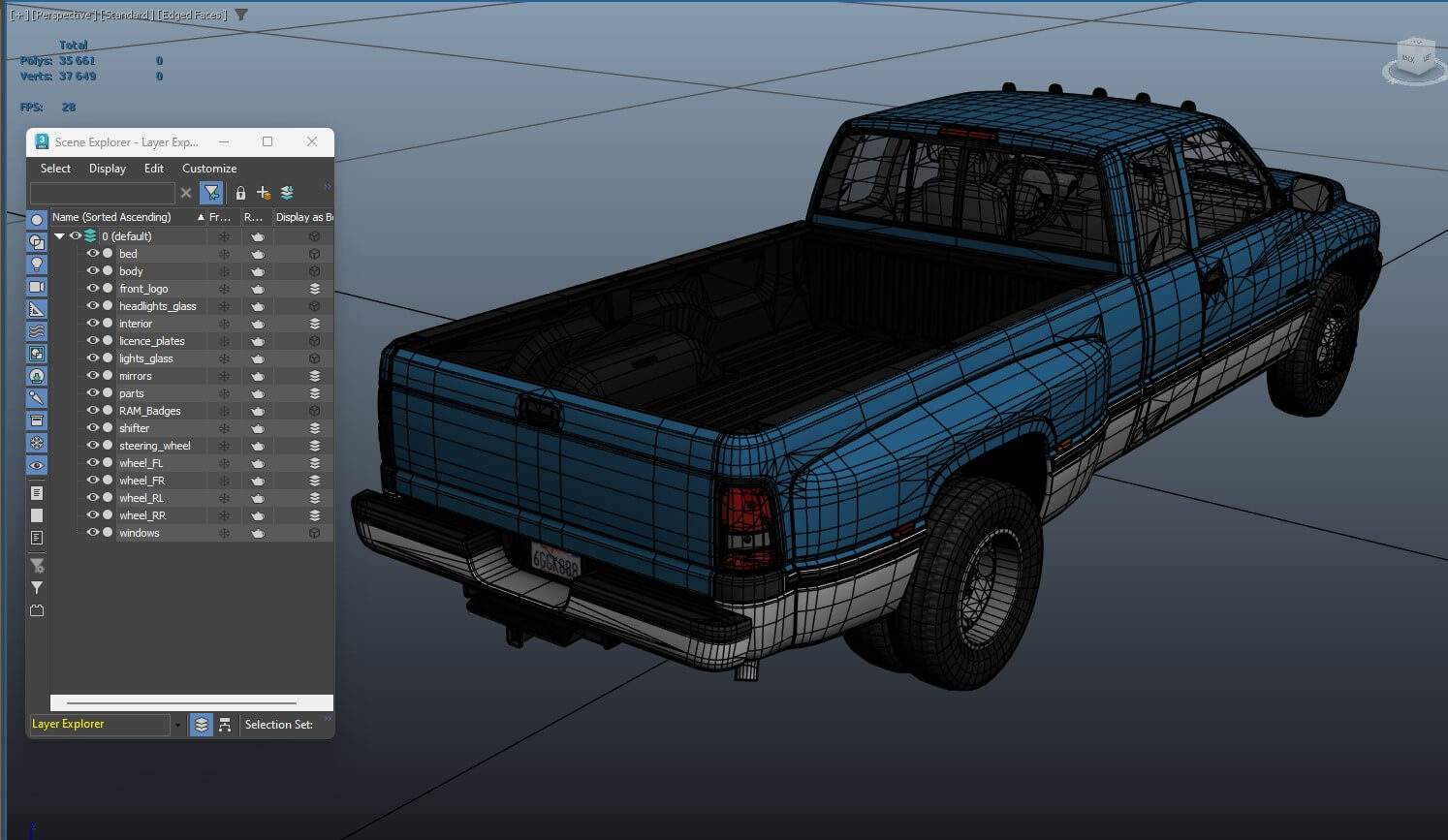 Dodge Ram 1996 3500 Laramie - 3D Model by Veaceslav Condraciuc