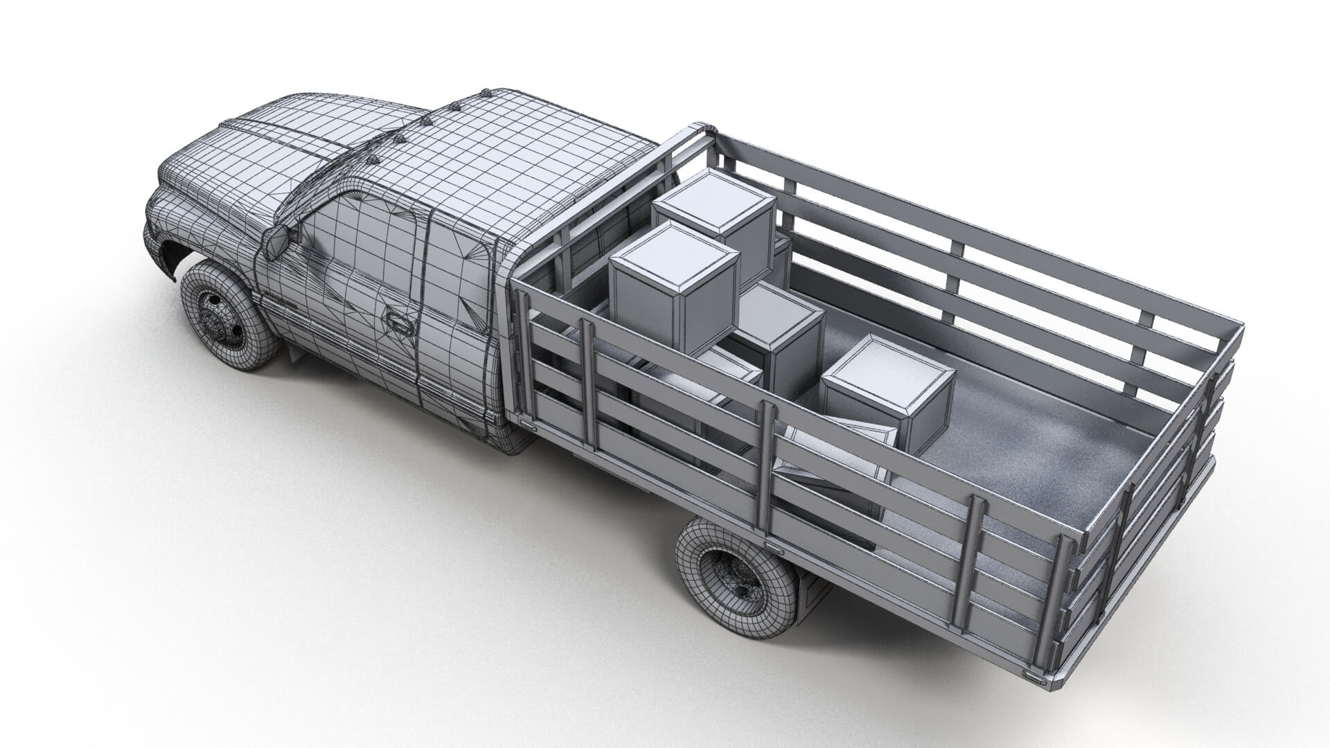 Dodge Ram 1996 3500 Light Duty Stake Truck - 3D Model by Veaceslav ...