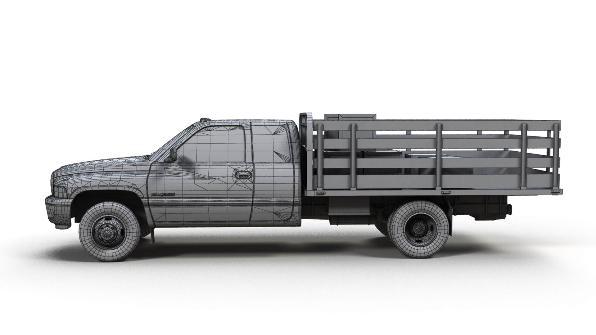 Dodge Ram 1996 3500 Light Duty Stake Truck - 3D Model by Veaceslav ...