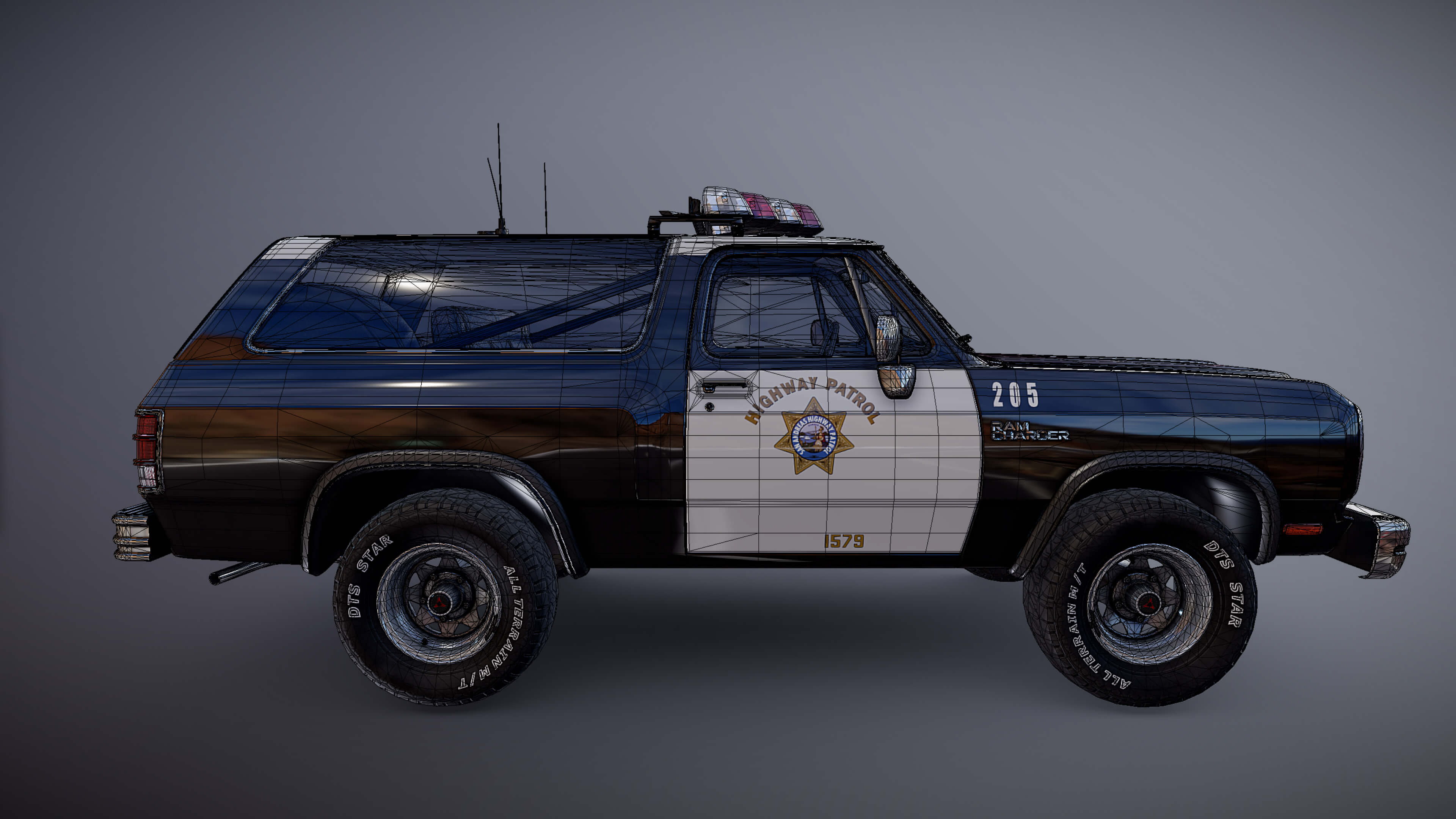 Dodge Ramcharger 1990 Police - 3D Model by Veaceslav Condraciuc