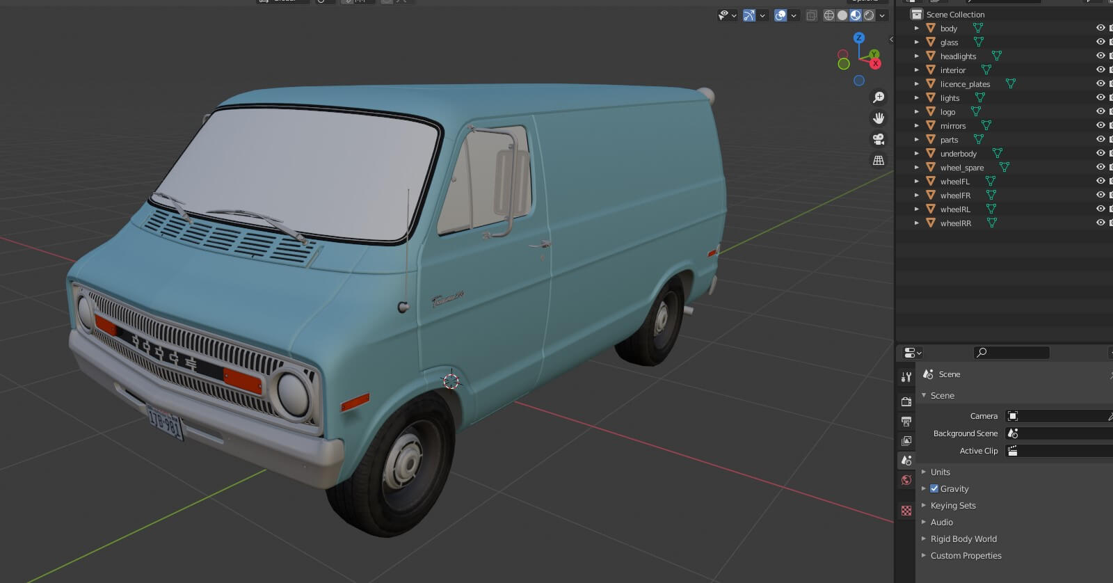 Dodge Tradesman 1971 Van - 3D Model by Veaceslav Condraciuc