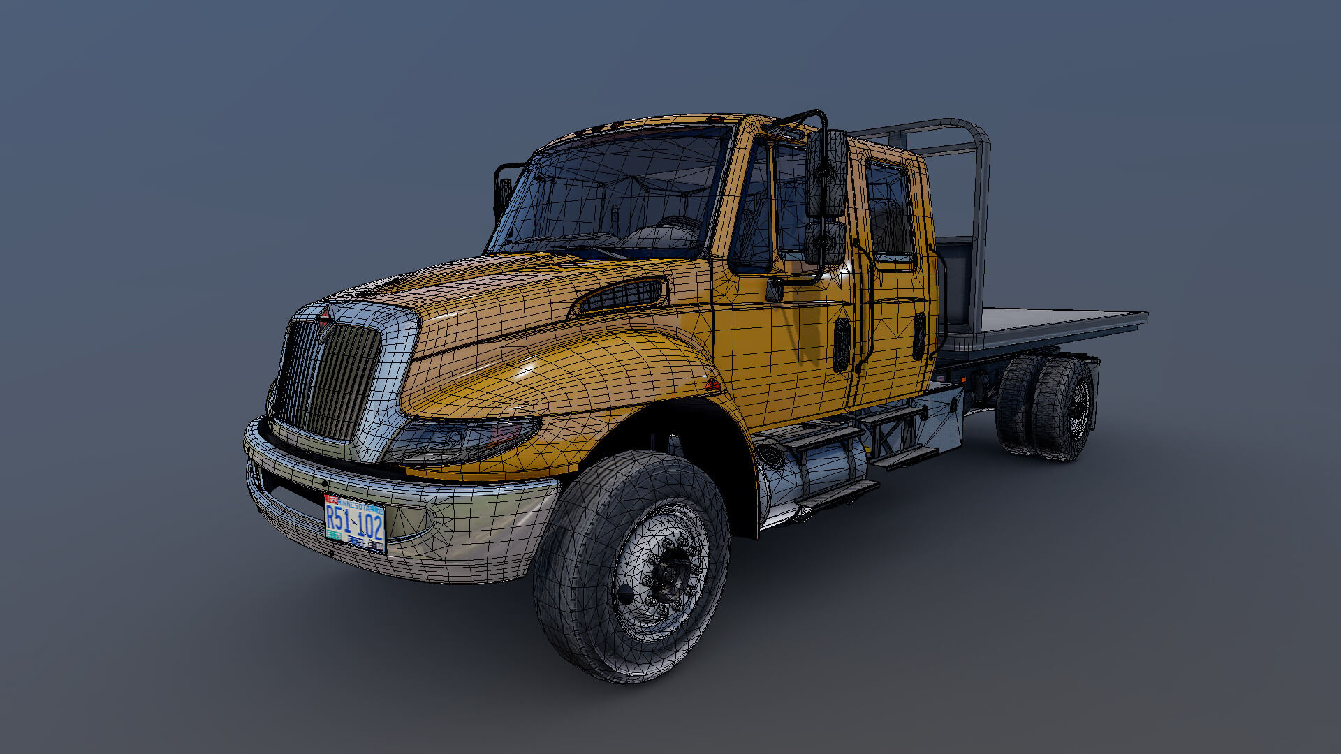 Durastar CrewCab Flatbed Truck - 3D Model by Veaceslav Condraciuc