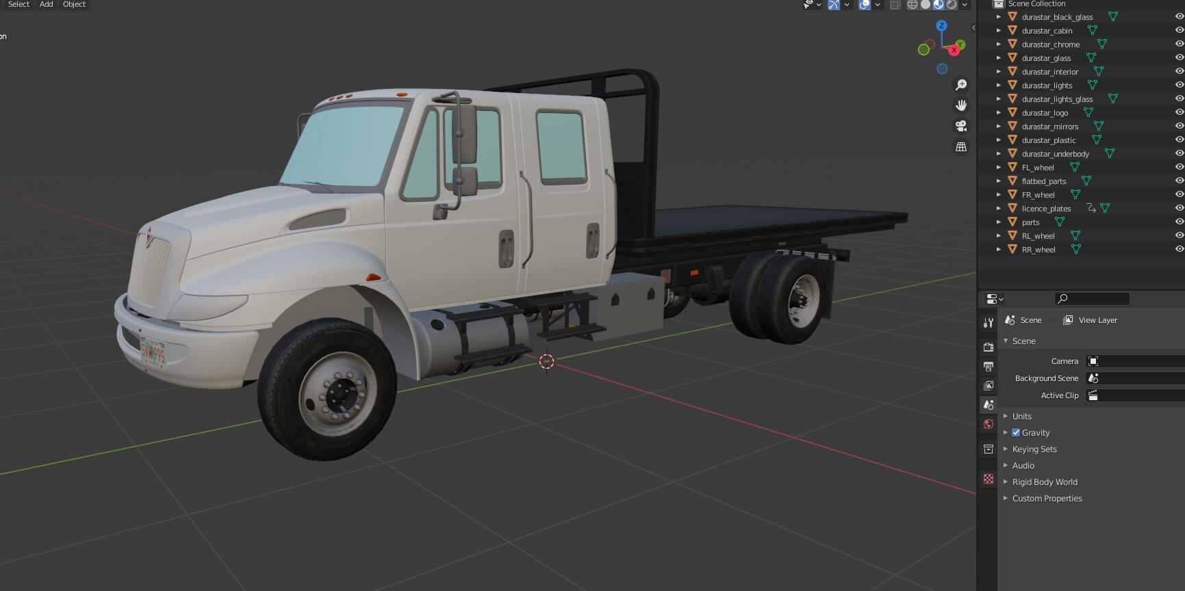 Durastar CrewCab Flatbed Truck - 3D Model by Veaceslav Condraciuc
