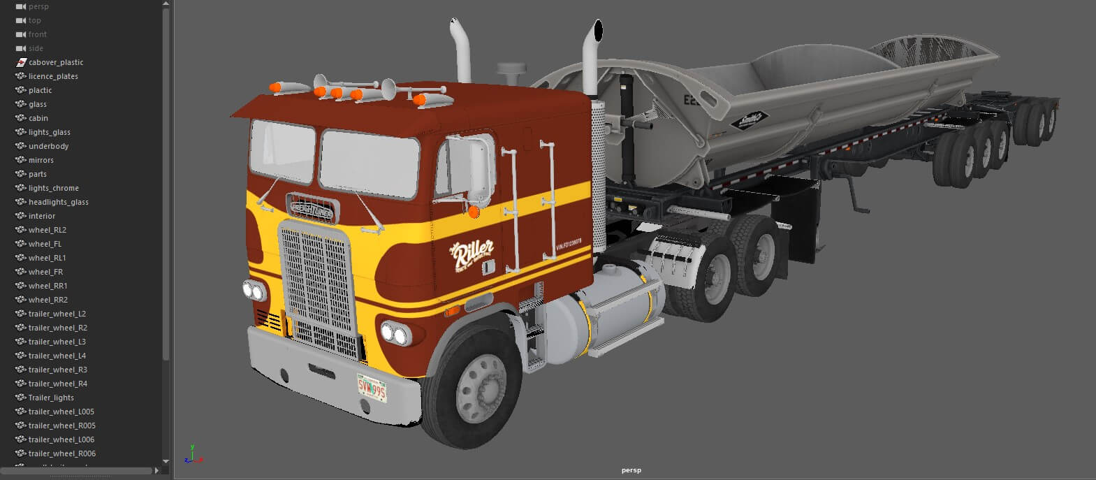 Freightline FLT Side Tipper - 3D Model by Veaceslav Condraciuc