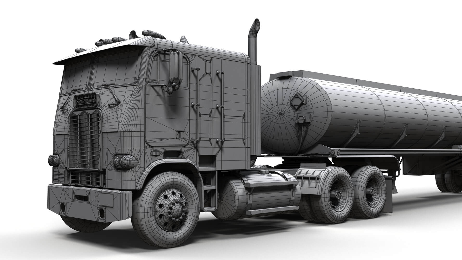 Freightliner Cabover Fuel Trailer - 3D Model by Veaceslav Condraciuc