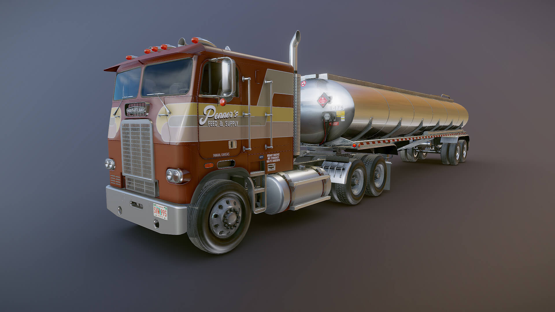 Freightliner Cabover Fuel Trailer - 3D Model by Veaceslav Condraciuc