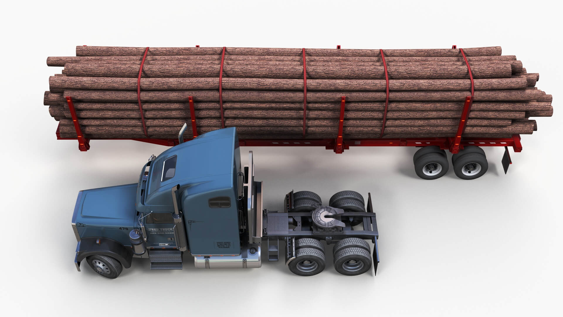 Freightliner Classic Log Semitruck - 3D Model by Veaceslav Condraciuc