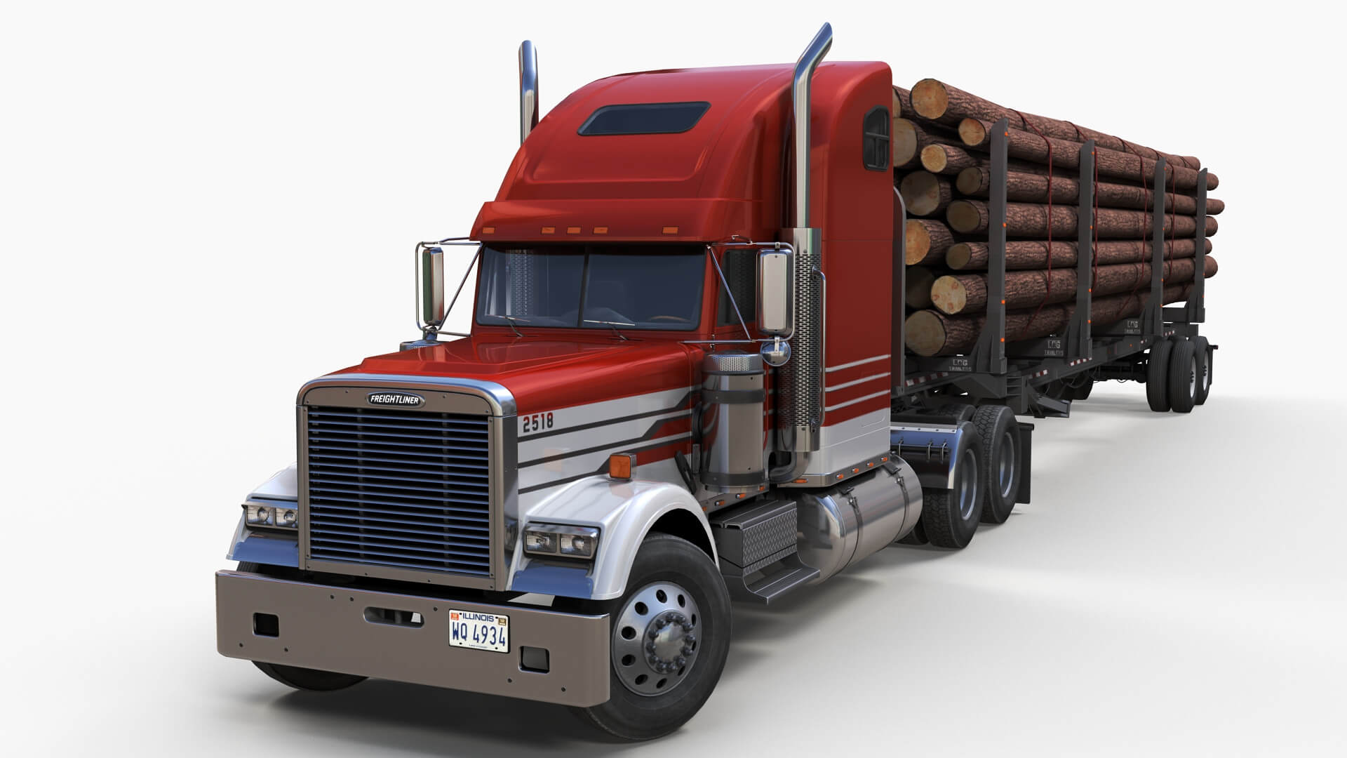 Freightliner Classic Log Semitruck - 3D Model by Veaceslav Condraciuc