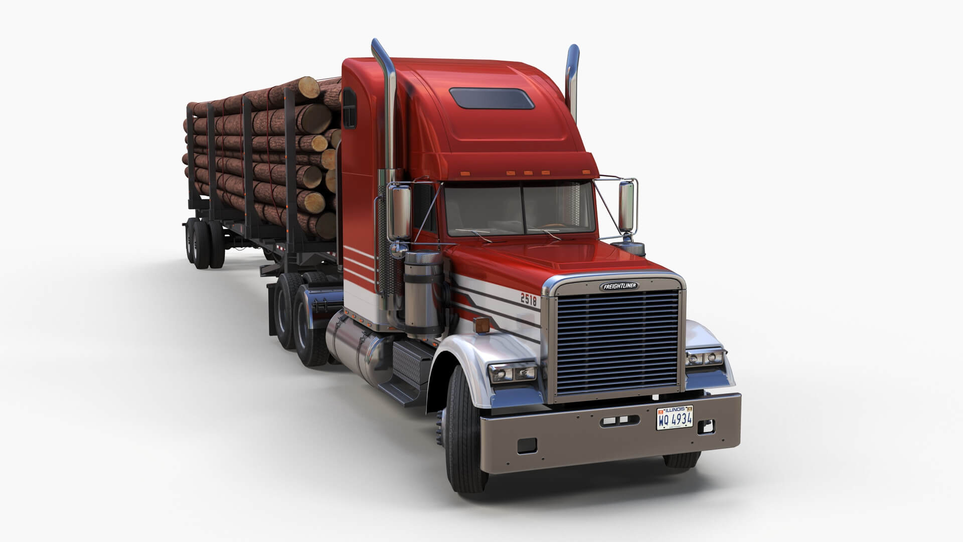 Freightliner Classic Log Semitruck - 3D Model by Veaceslav Condraciuc