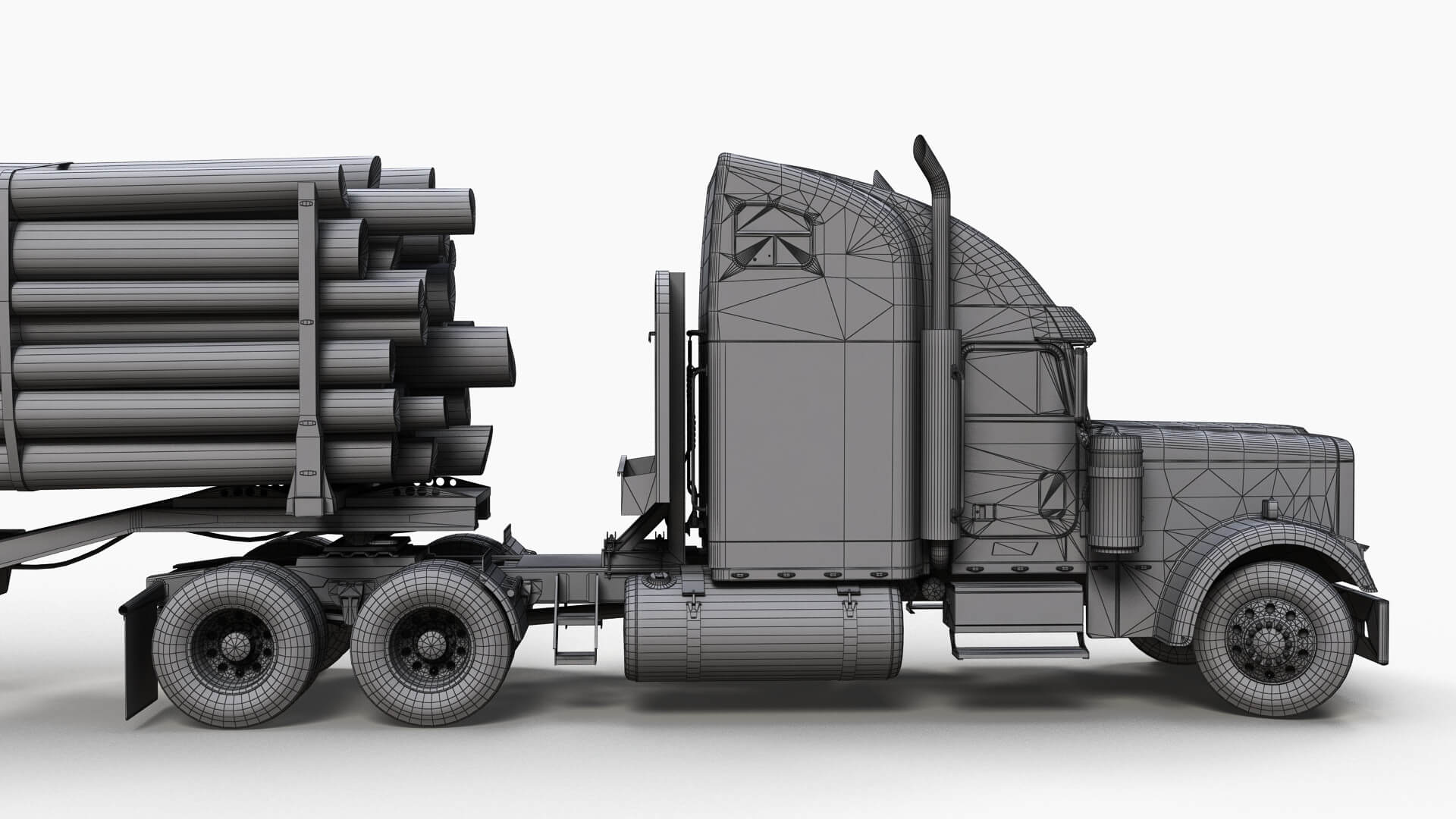 Freightliner Classic Log Semitruck - 3D Model by Veaceslav Condraciuc