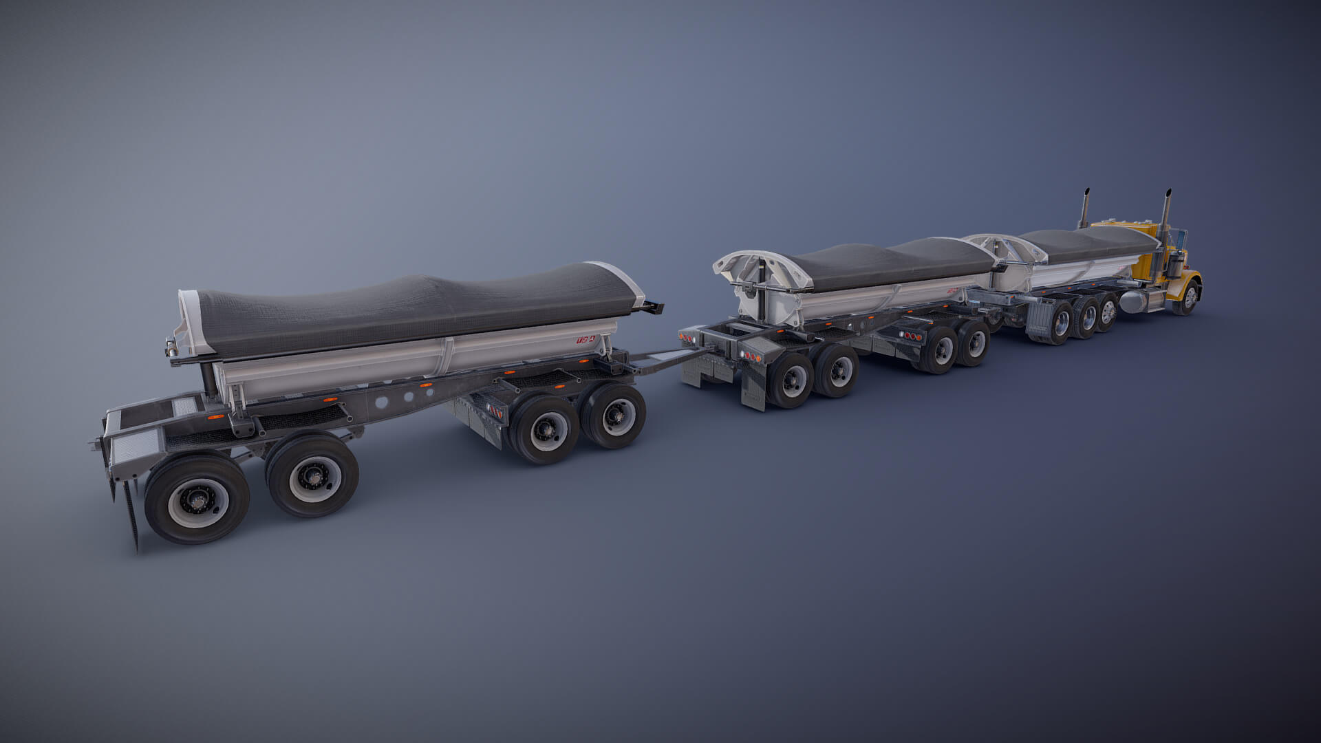 Freightliner Classic Side Tipper Road Train - 3D Model by Veaceslav ...