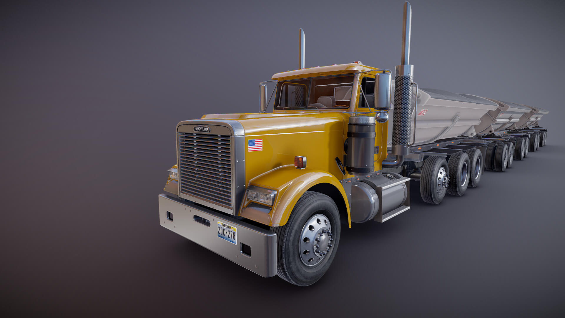 Freightliner Classic Side Tipper Road Train - 3D Model by Veaceslav ...