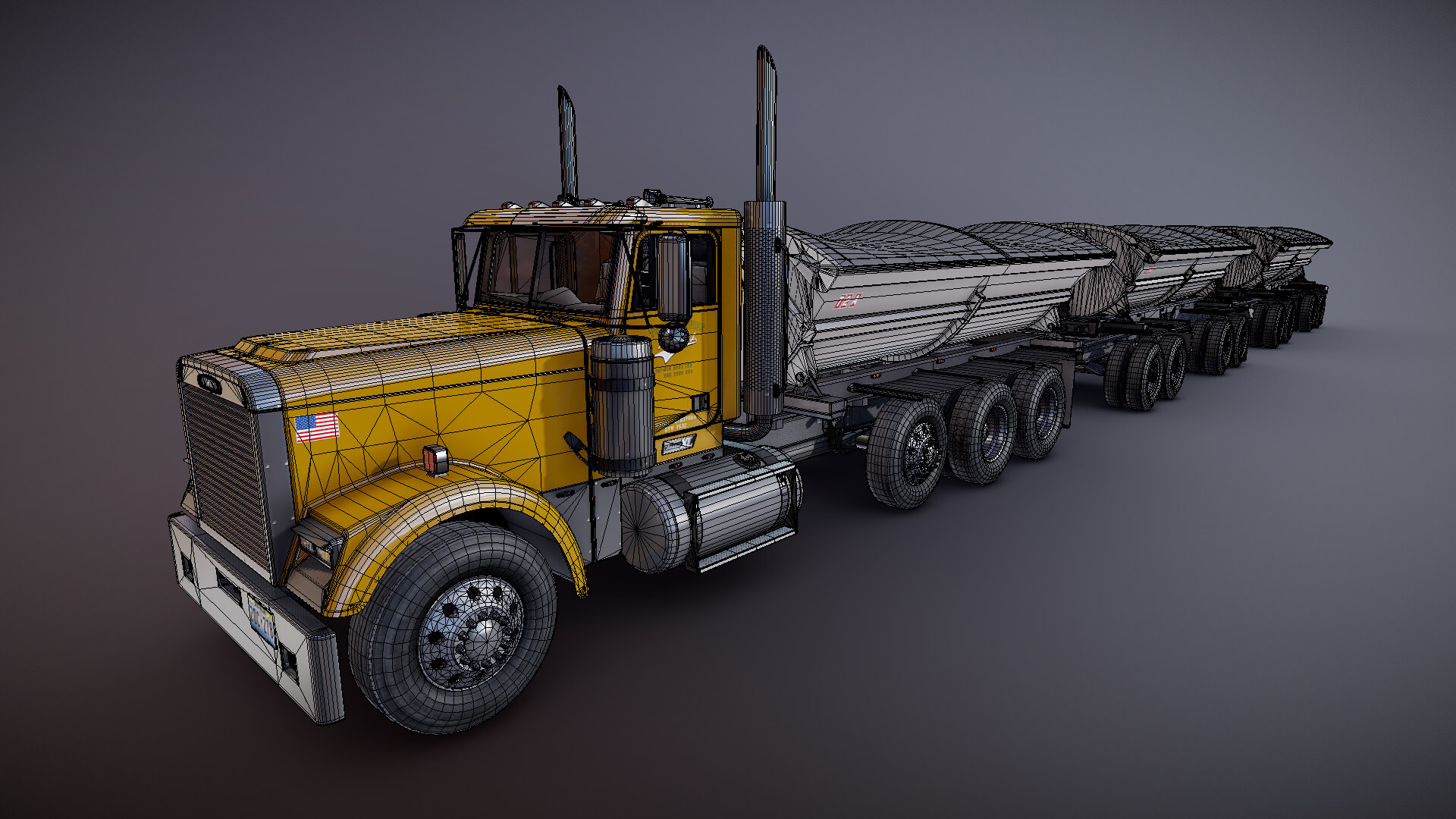 Freightliner Classic Side Tipper Road Train - 3D Model by Veaceslav ...