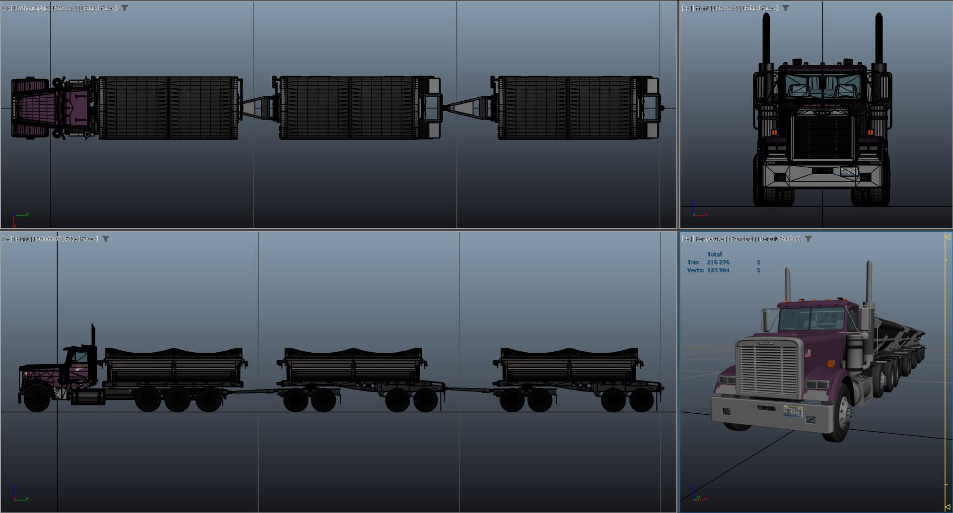 Freightliner Classic Side Tipper Road Train - 3D Model by Veaceslav ...