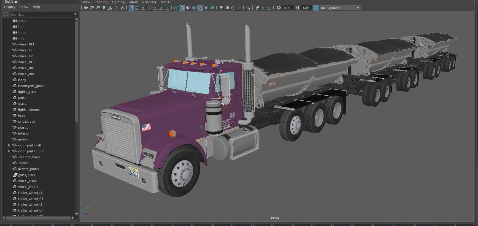 Freightliner Classic Side Tipper Road Train - 3D Model by Veaceslav ...