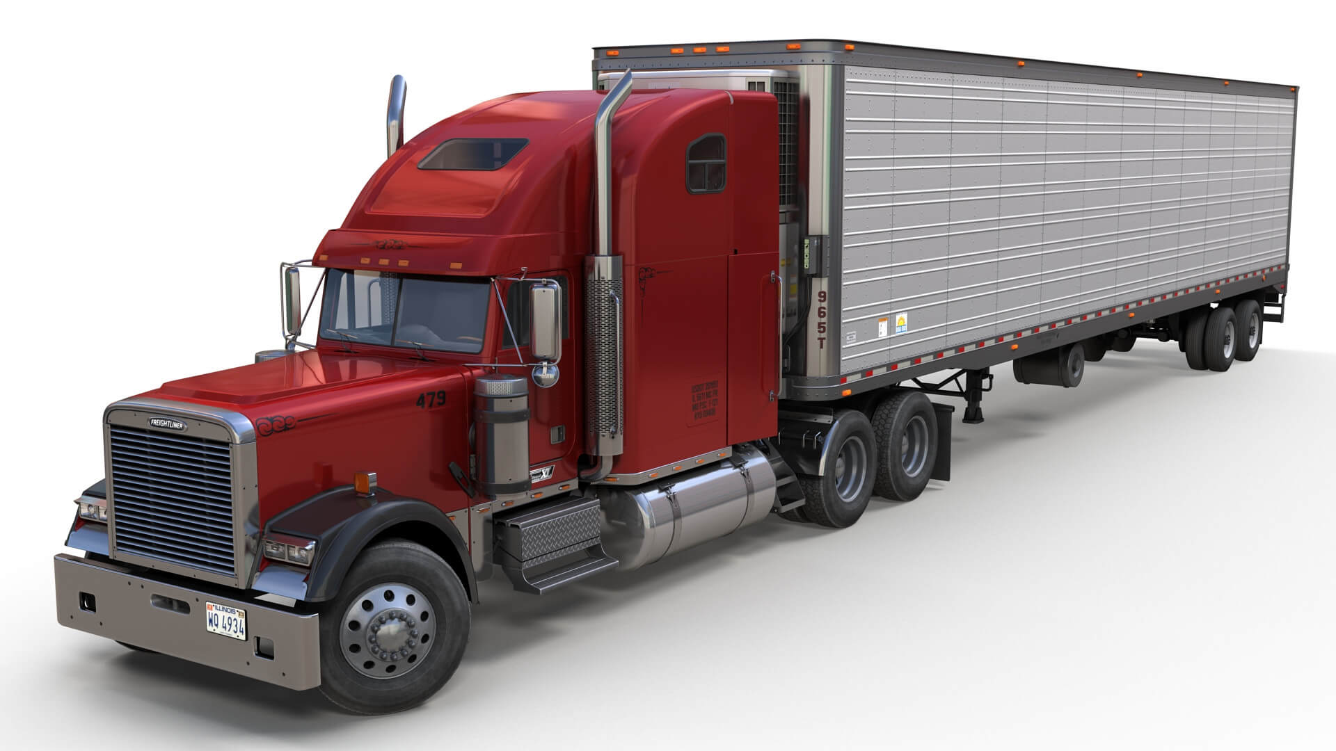 Freightliner Classic XL Van Trailer - 3D Model by Veaceslav Condraciuc