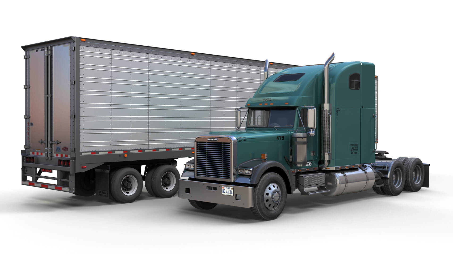 Freightliner Classic XL Van Trailer - 3D Model by Veaceslav Condraciuc