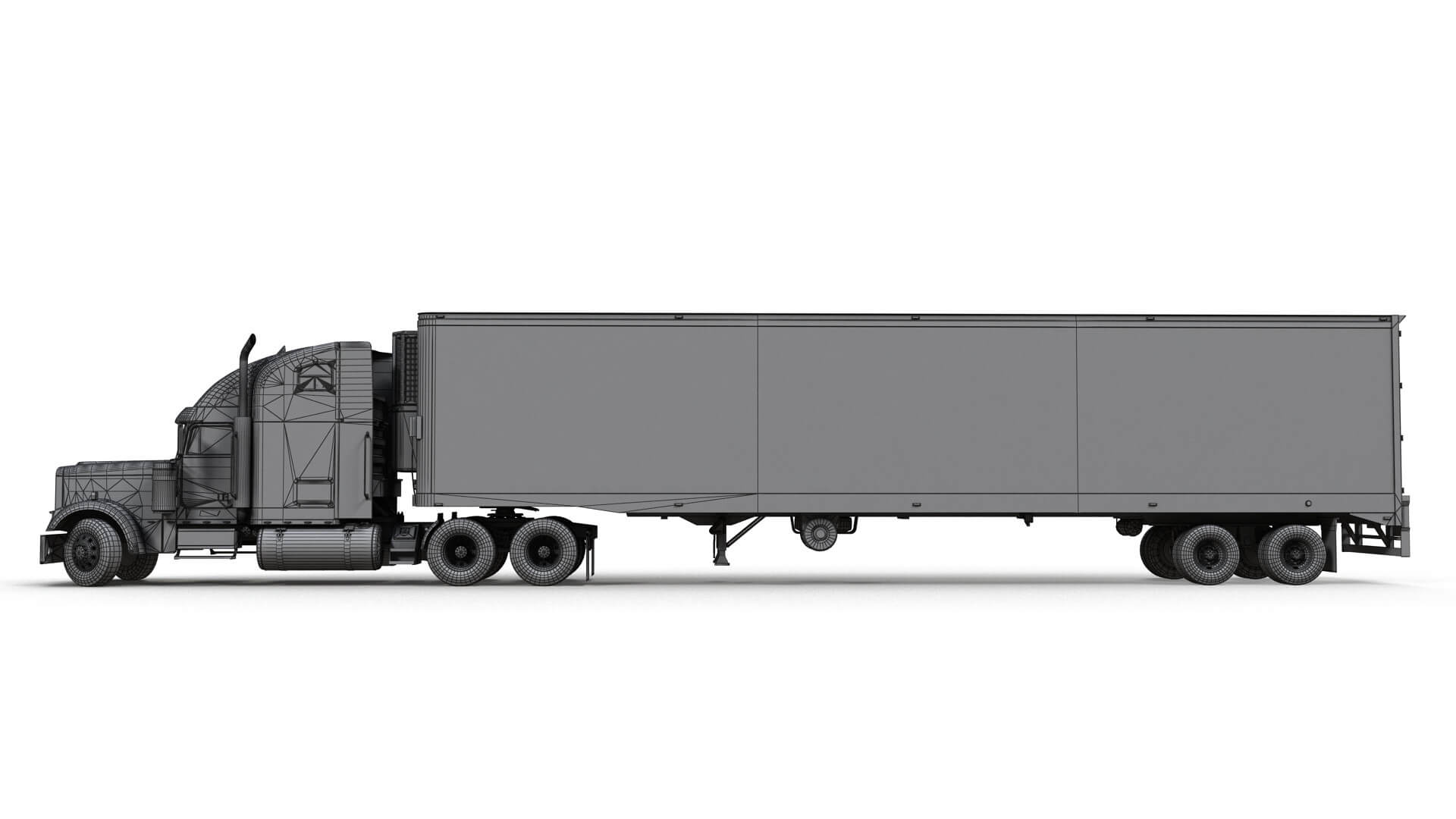 Freightliner Classic XL Van Trailer - 3D Model by Veaceslav Condraciuc