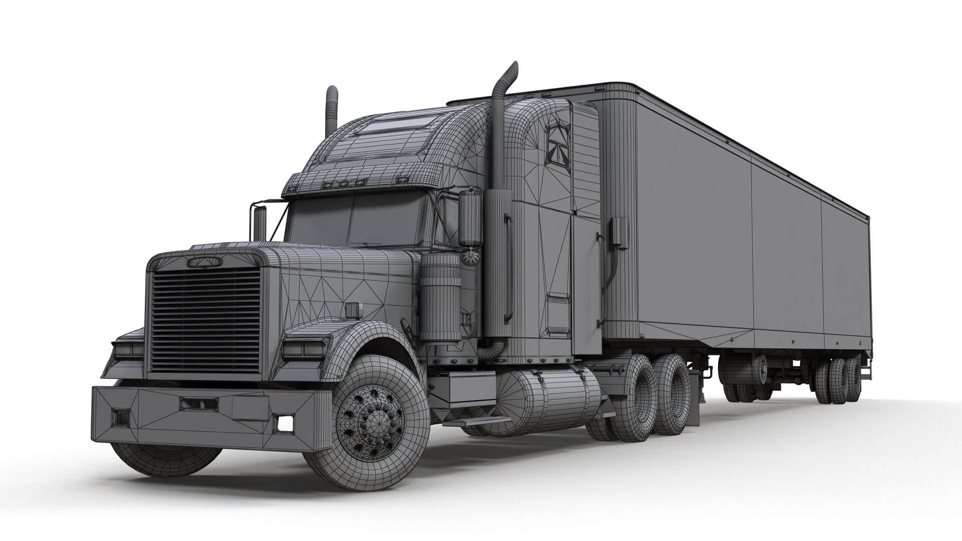 Freightliner Classic XL Van Trailer - 3D Model by Veaceslav Condraciuc