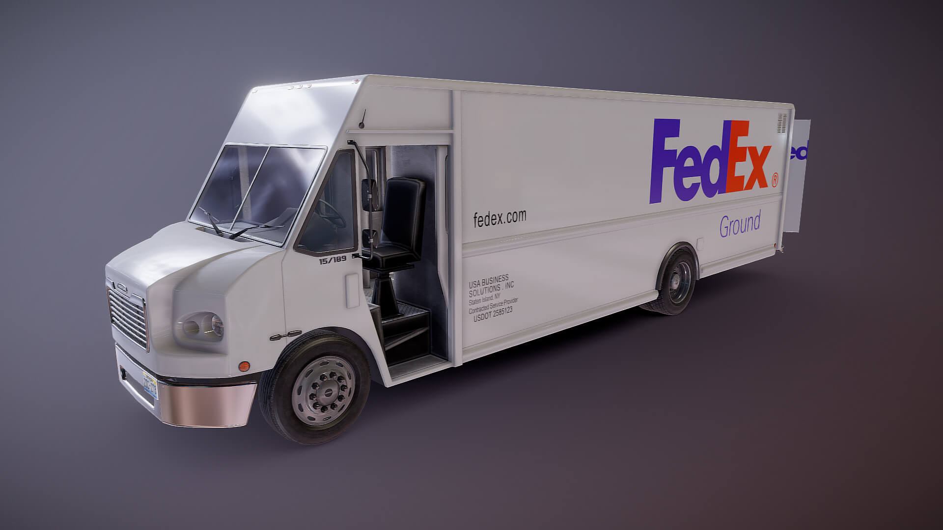Freightliner FedEx Box Van - 3D Model by Veaceslav Condraciuc