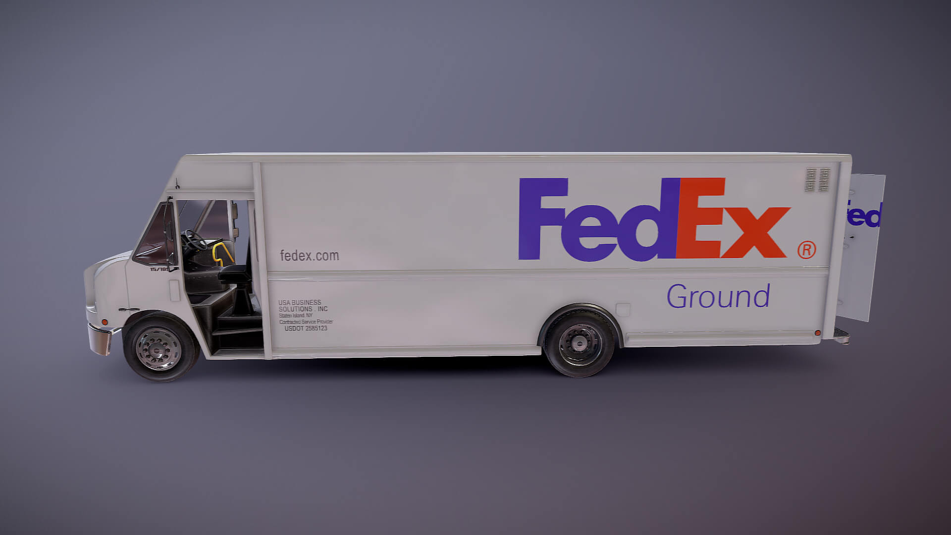 Freightliner FedEx Box Van - 3D Model by Veaceslav Condraciuc