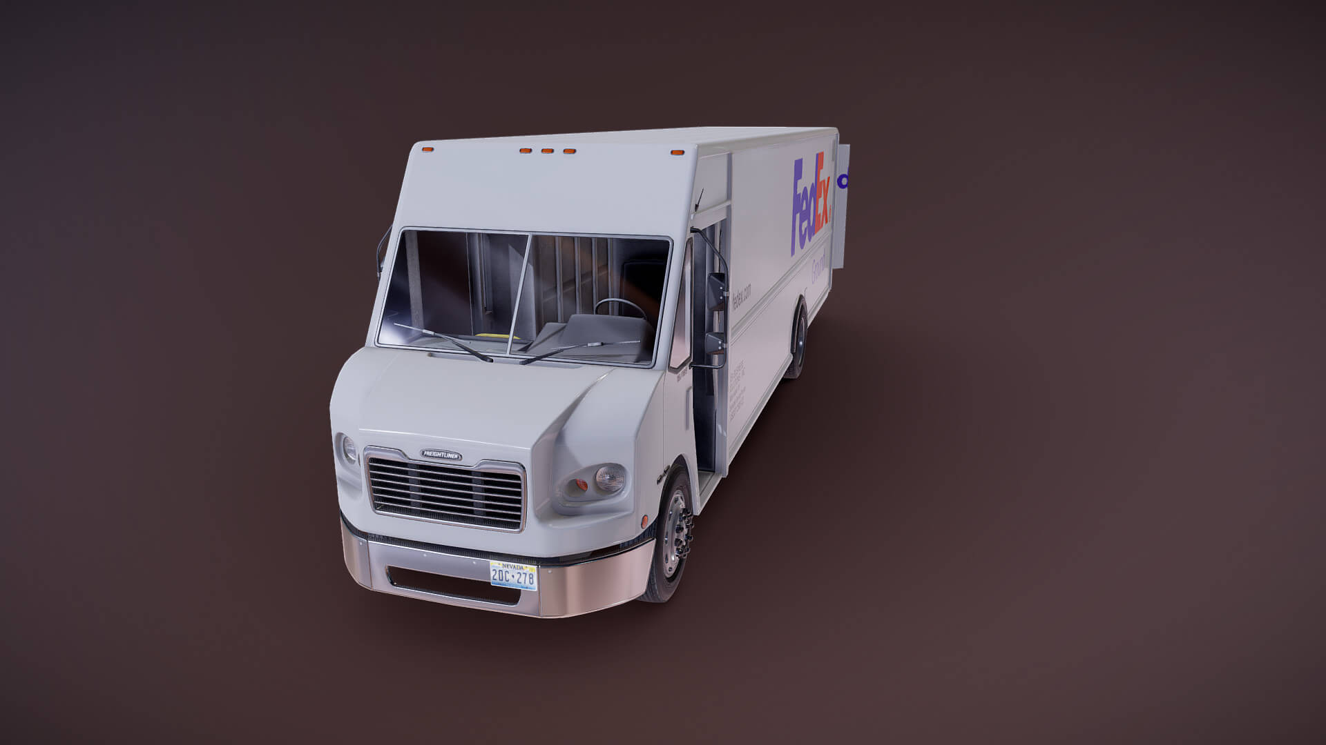 Freightliner FedEx Box Van - 3D Model by Veaceslav Condraciuc
