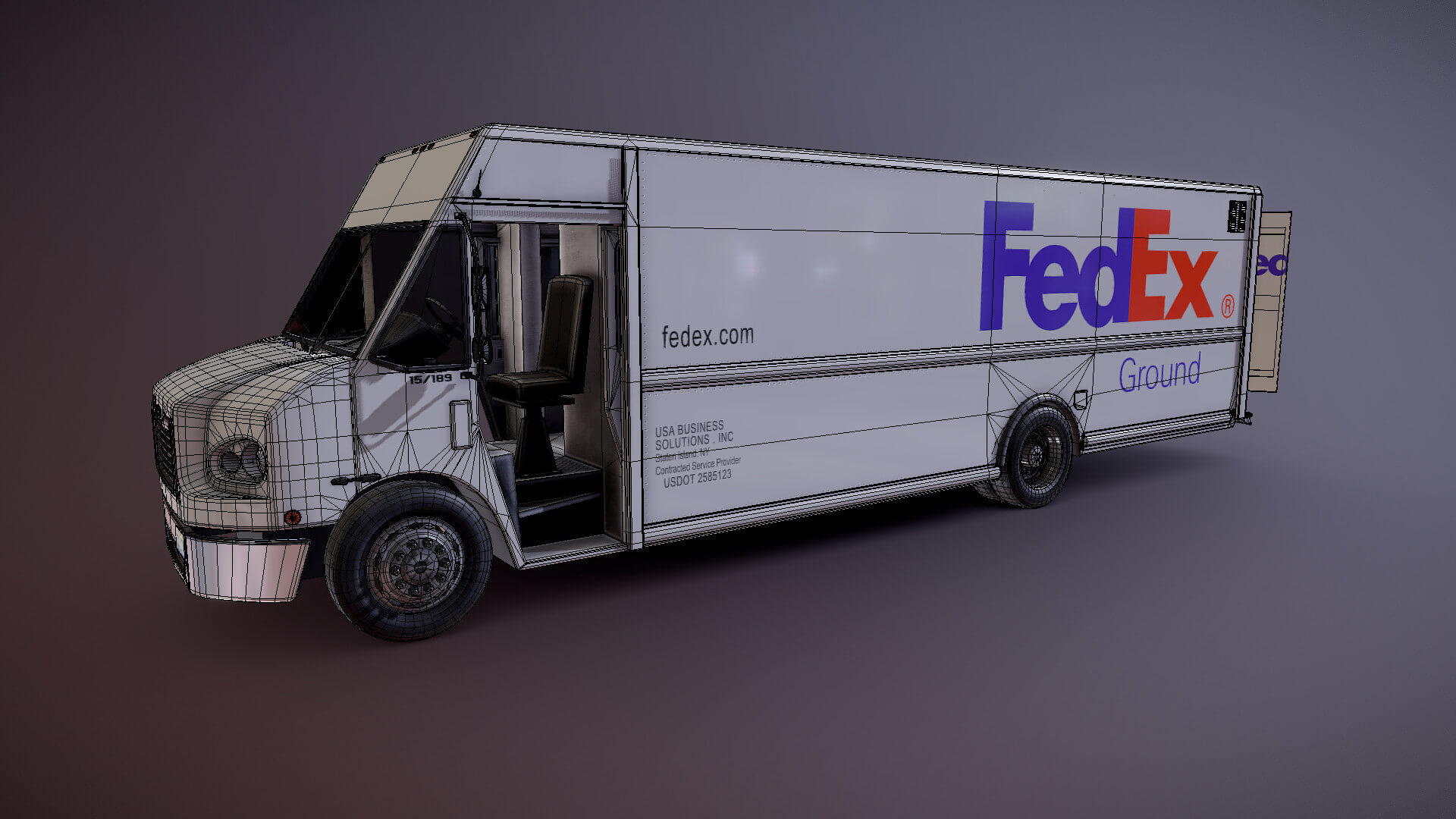 Freightliner FedEx Box Van - 3D Model by Veaceslav Condraciuc
