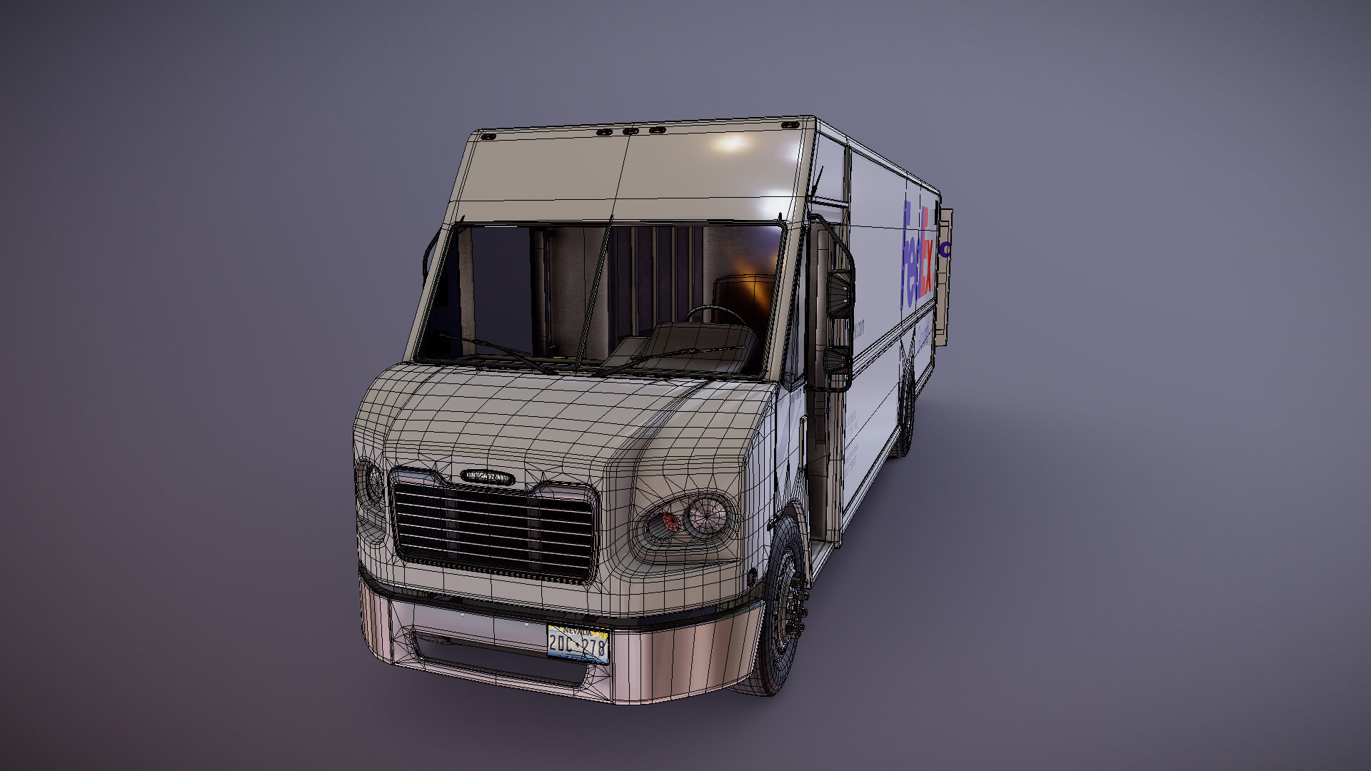 Freightliner FedEx Box Van - 3D Model by Veaceslav Condraciuc
