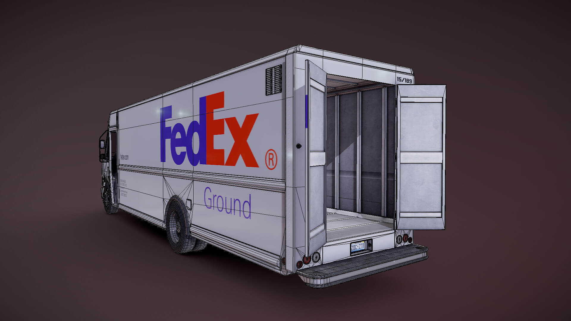 Freightliner FedEx Box Van - 3D Model by Veaceslav Condraciuc