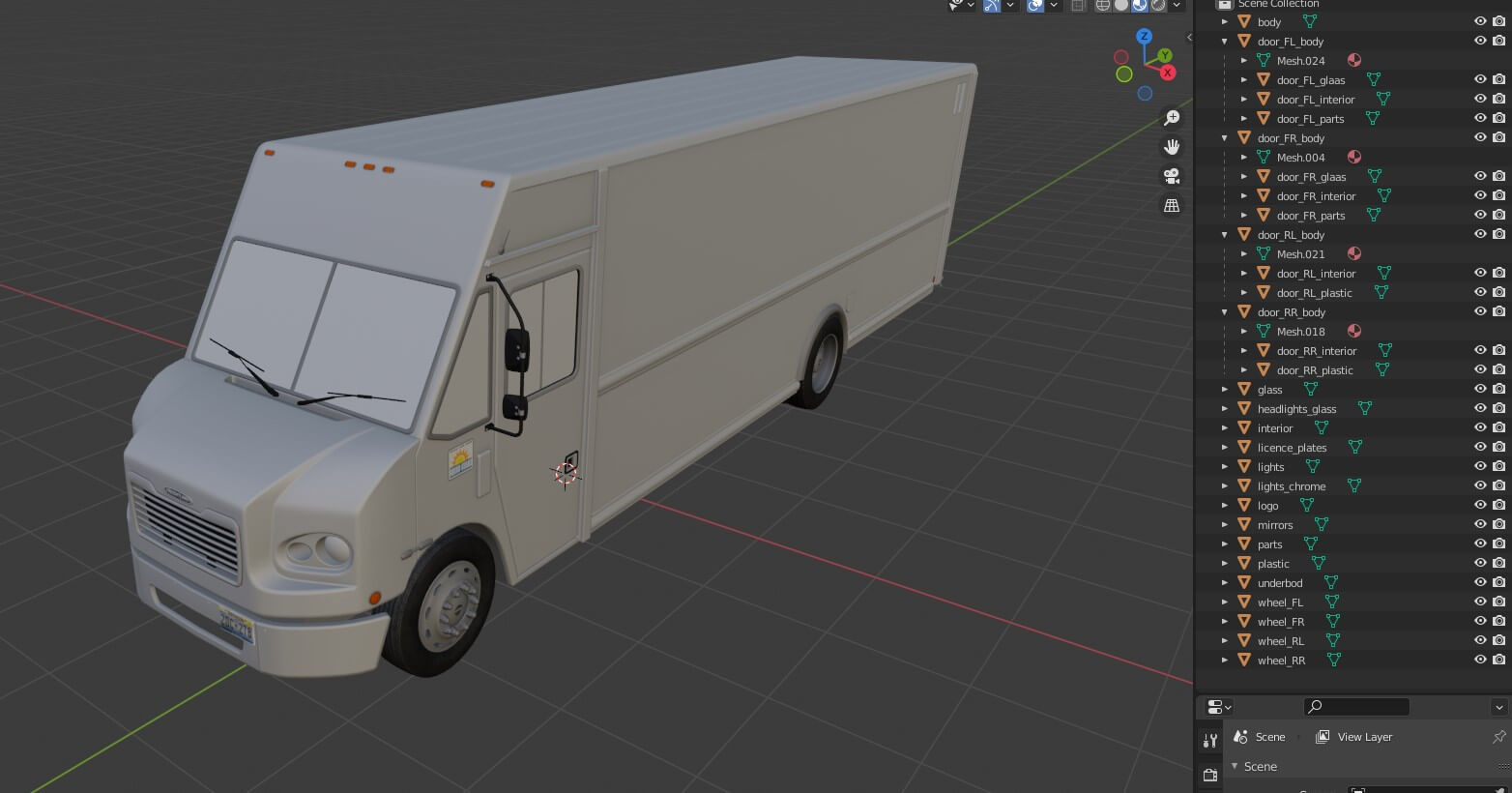 Freightliner FedEx Box Van - 3D Model by Veaceslav Condraciuc