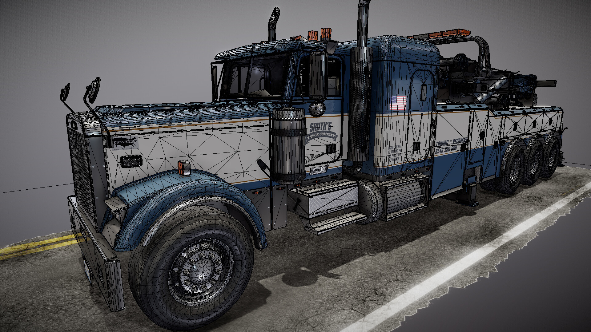 Freightliner Flc Wrecker Truck - 3D Model by Veaceslav Condraciuc