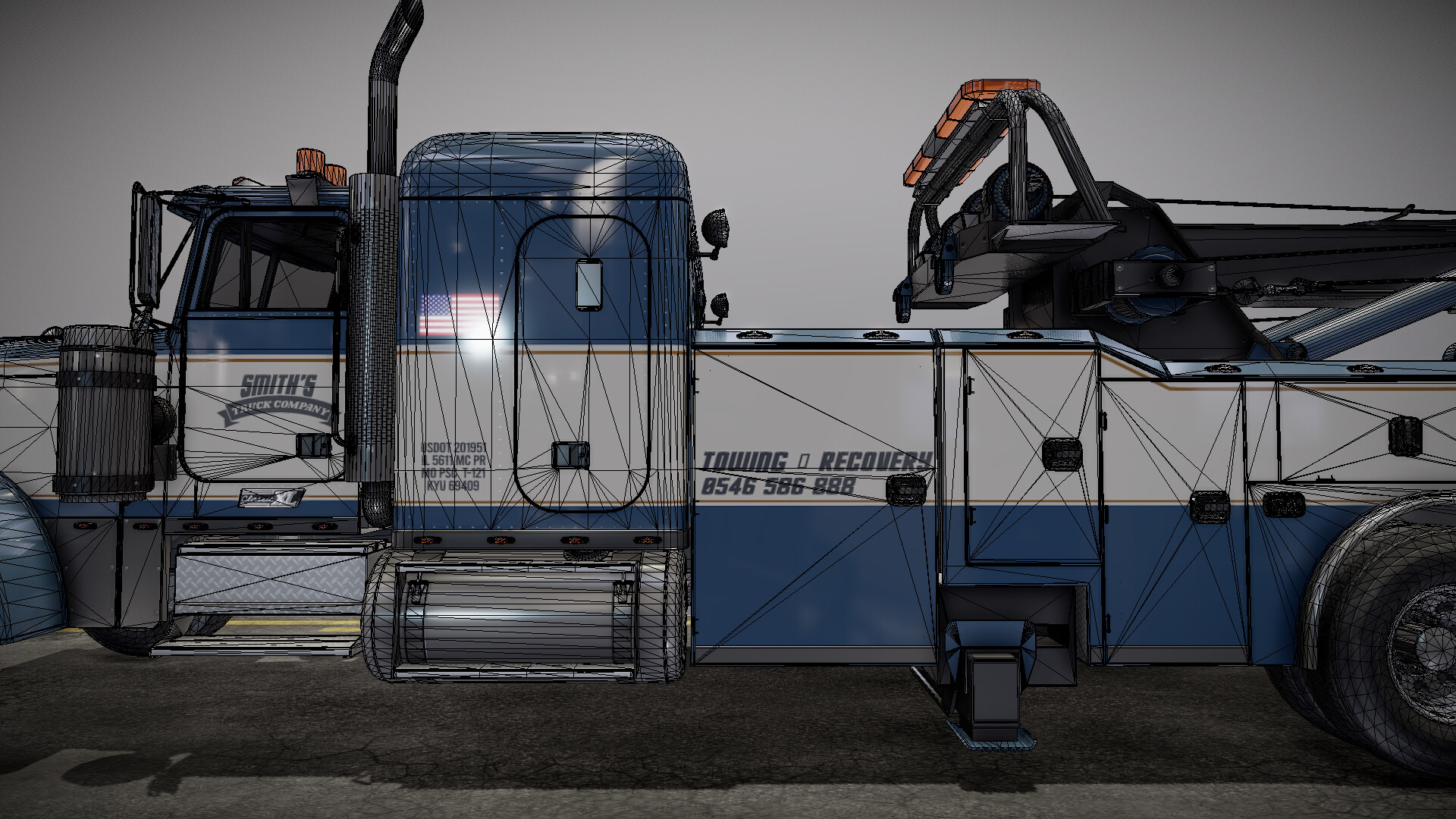 Freightliner Flc Wrecker Truck - 3D Model by Veaceslav Condraciuc
