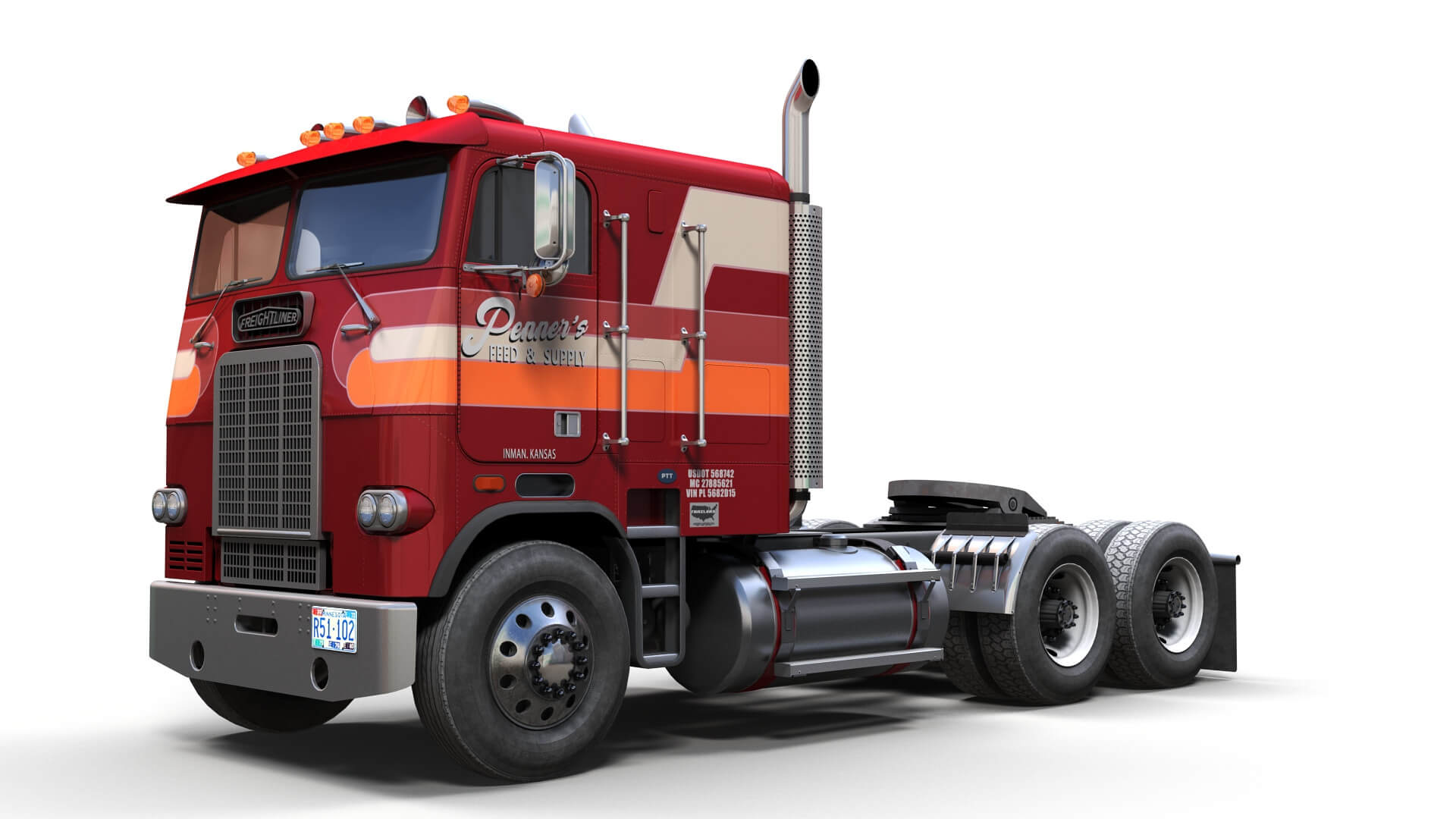 Freightliner FLT 1980 - 3D Model by Veaceslav Condraciuc