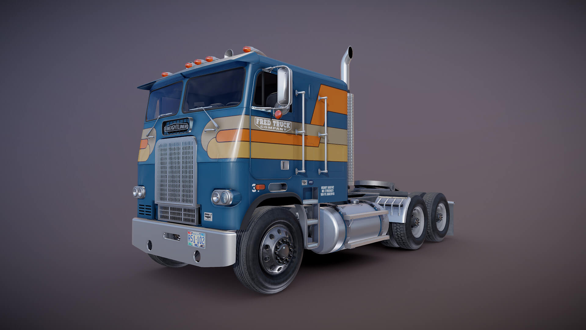Freightliner FLT 1980 - 3D Model by Veaceslav Condraciuc