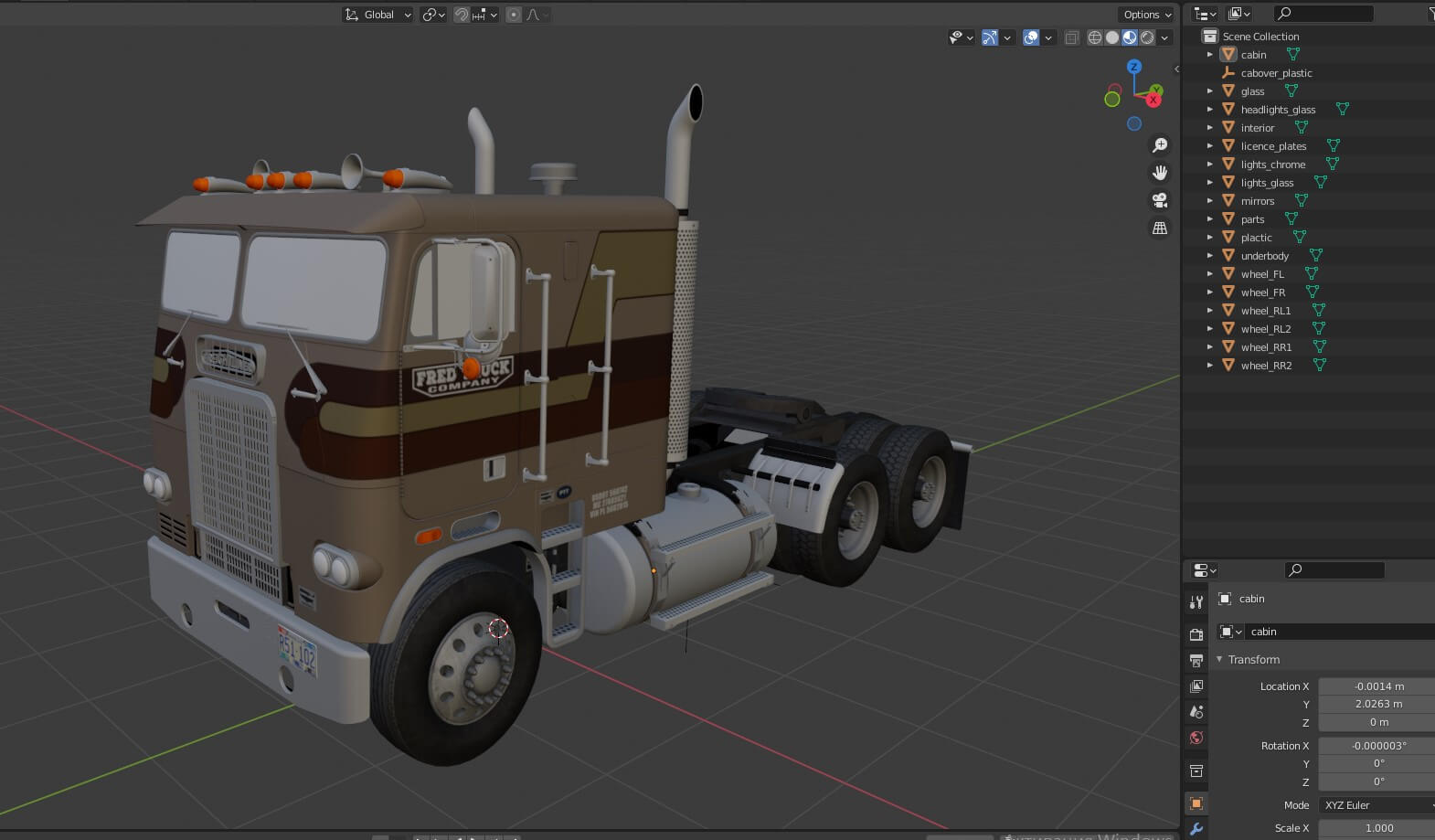 Freightliner FLT 1980 - 3D Model by Veaceslav Condraciuc