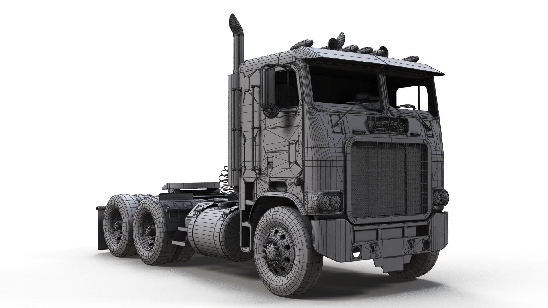 Freightliner Powerliner Daycab Semitruck - 3D Model by Veaceslav Condraciuc