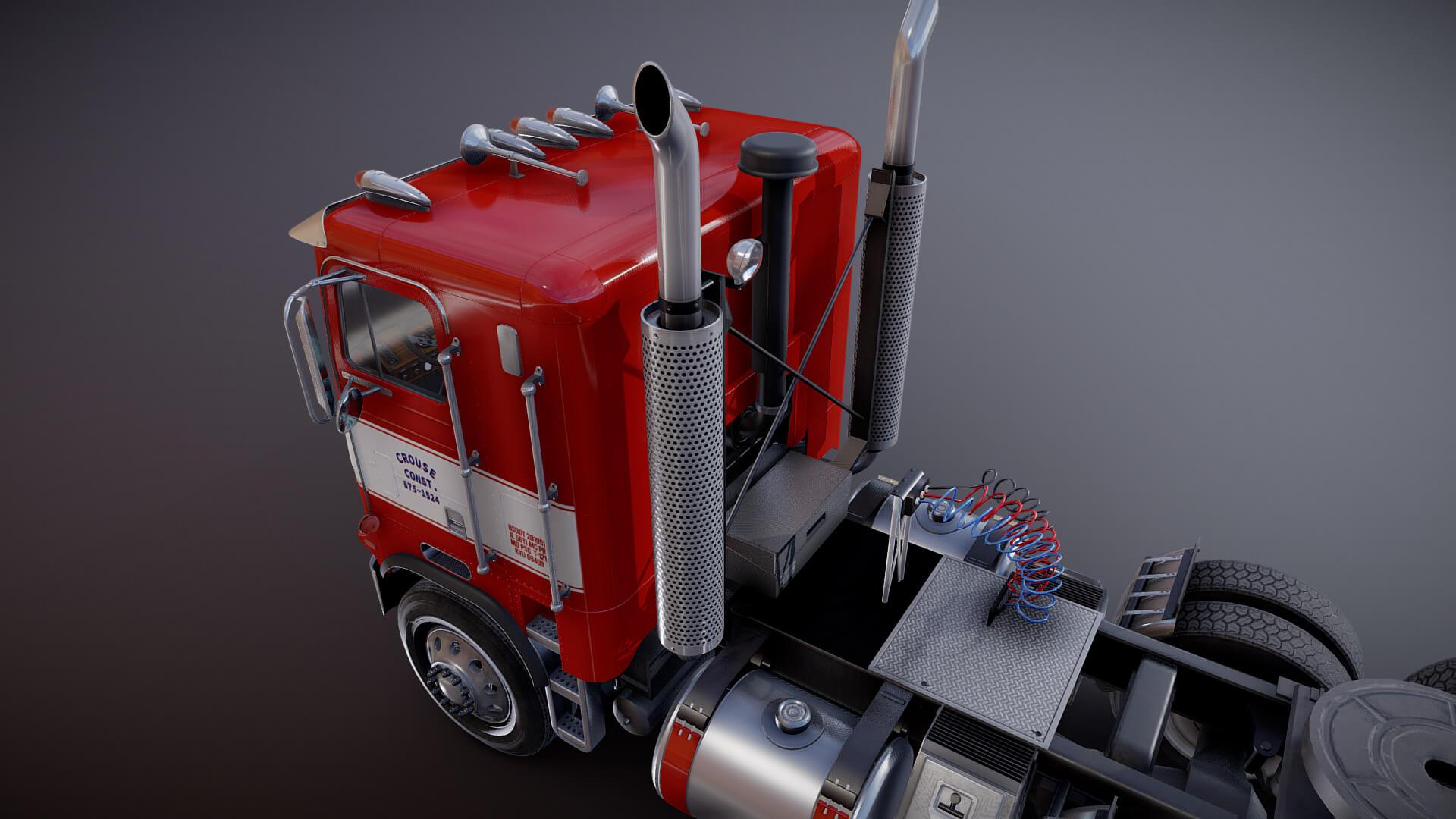 Freightliner Powerliner Daycab Semitruck - 3D Model by Veaceslav Condraciuc