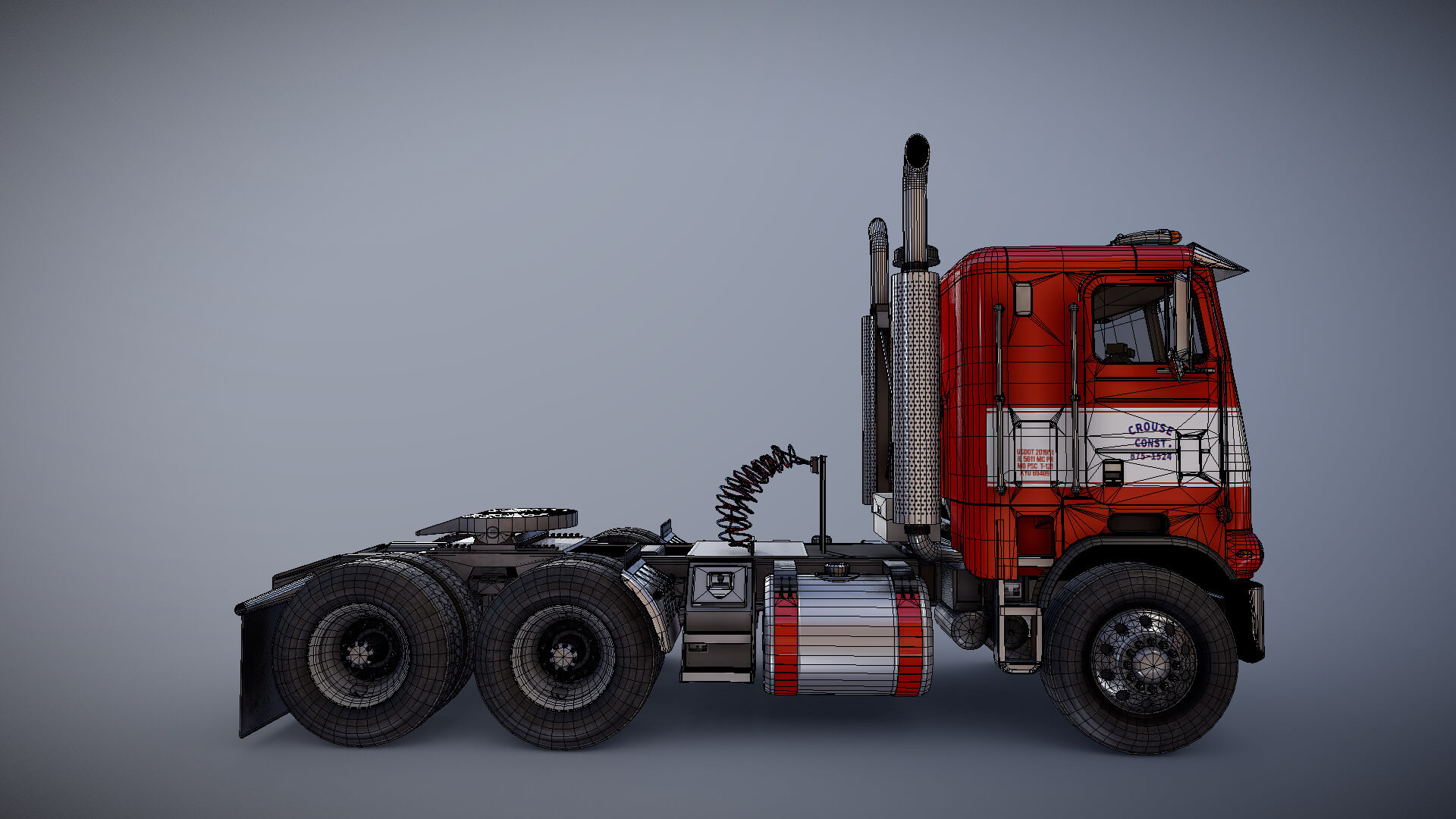 Freightliner Powerliner Daycab Semitruck - 3D Model by Veaceslav Condraciuc