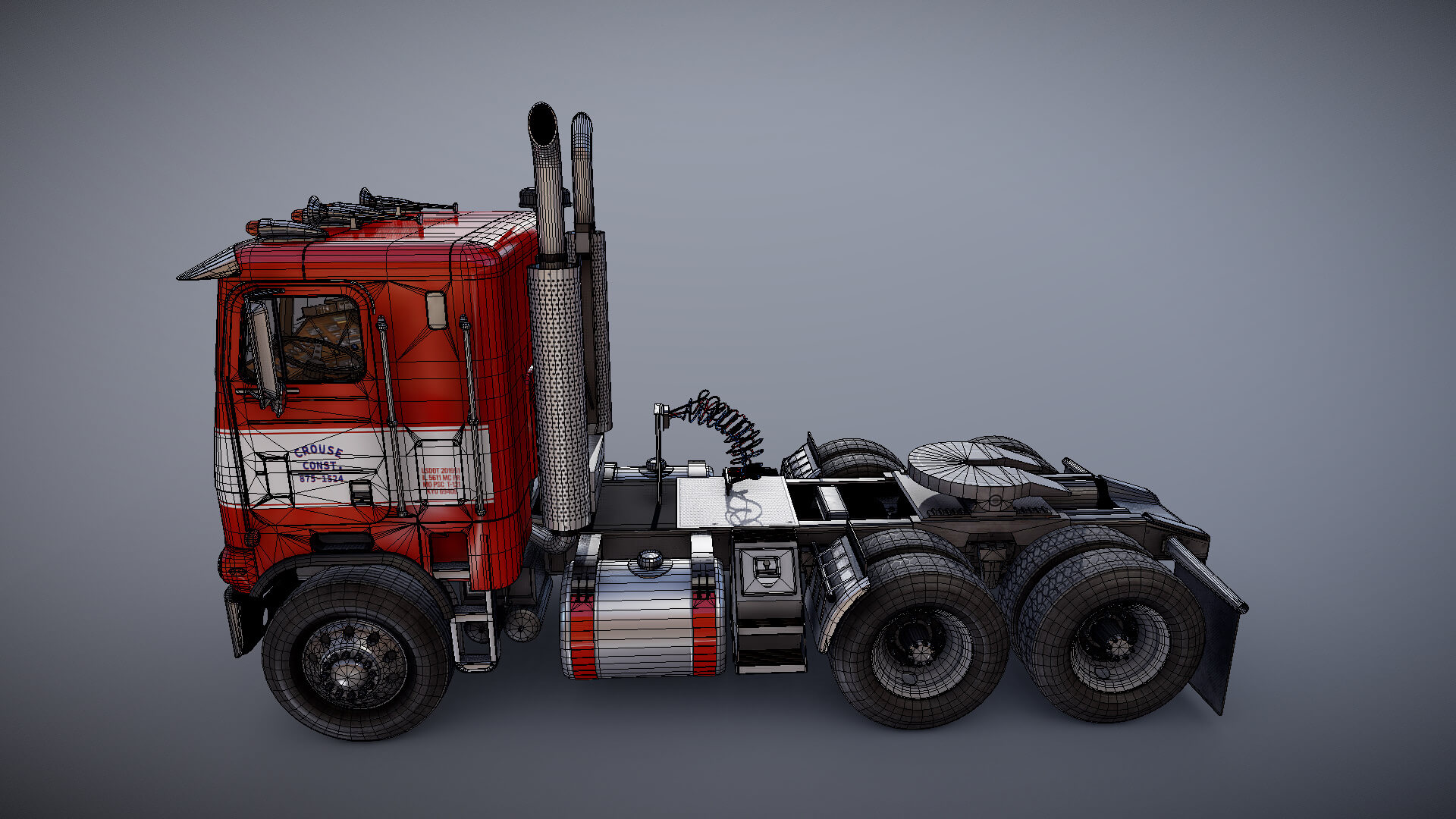 Freightliner Powerliner Daycab Semitruck - 3D Model by Veaceslav Condraciuc