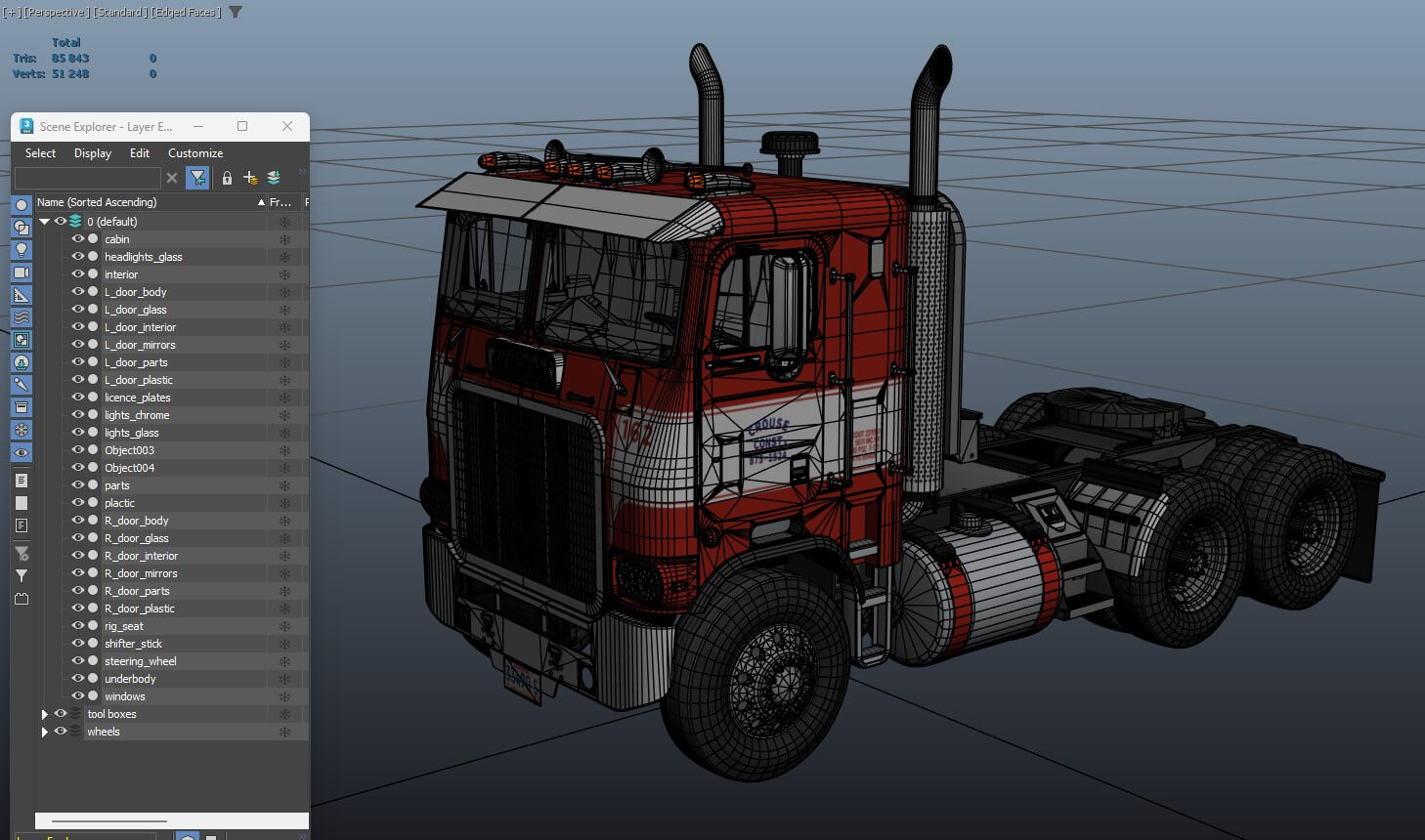 Freightliner Powerliner Daycab Semitruck - 3D Model by Veaceslav Condraciuc