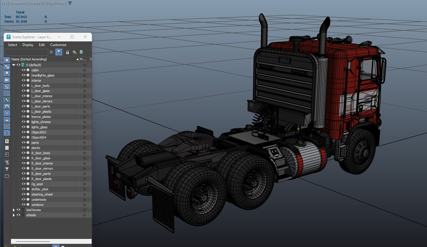 Freightliner Powerliner Daycab Semitruck - 3D Model by Veaceslav Condraciuc