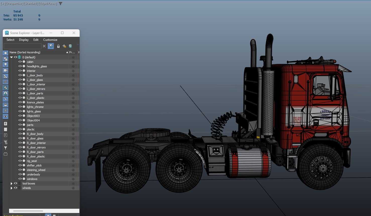 Freightliner Powerliner Daycab Semitruck - 3D Model by Veaceslav Condraciuc