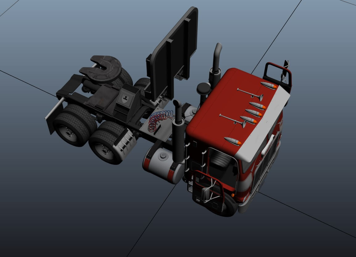 Freightliner Powerliner Daycab Semitruck - 3D Model by Veaceslav Condraciuc