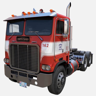 Freightliner Powerliner Daycab Semitruck - 3D Model by Veaceslav Condraciuc