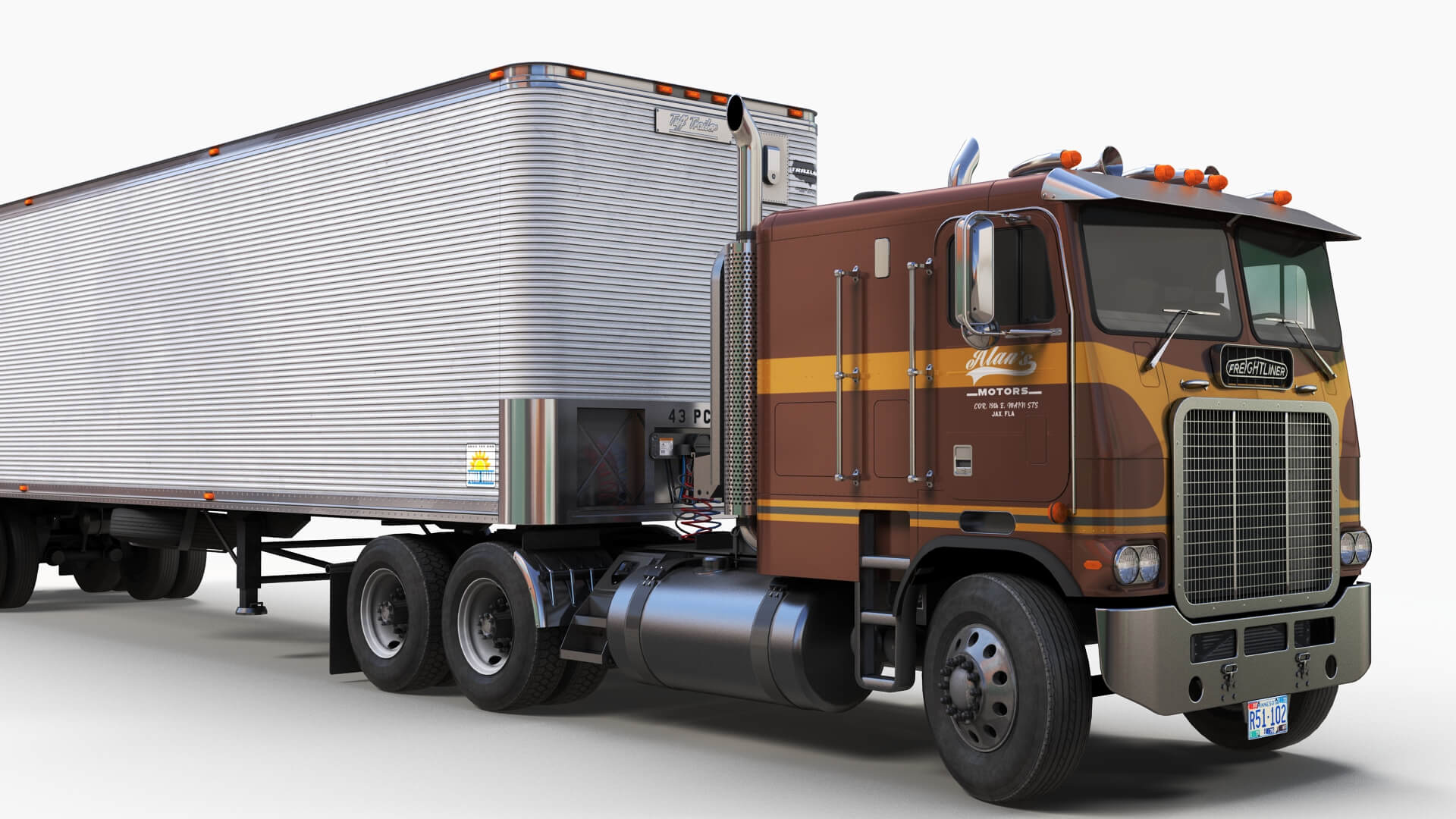 Freightliner Powerliner Dryvan Trailer - 3D Model by Veaceslav Condraciuc
